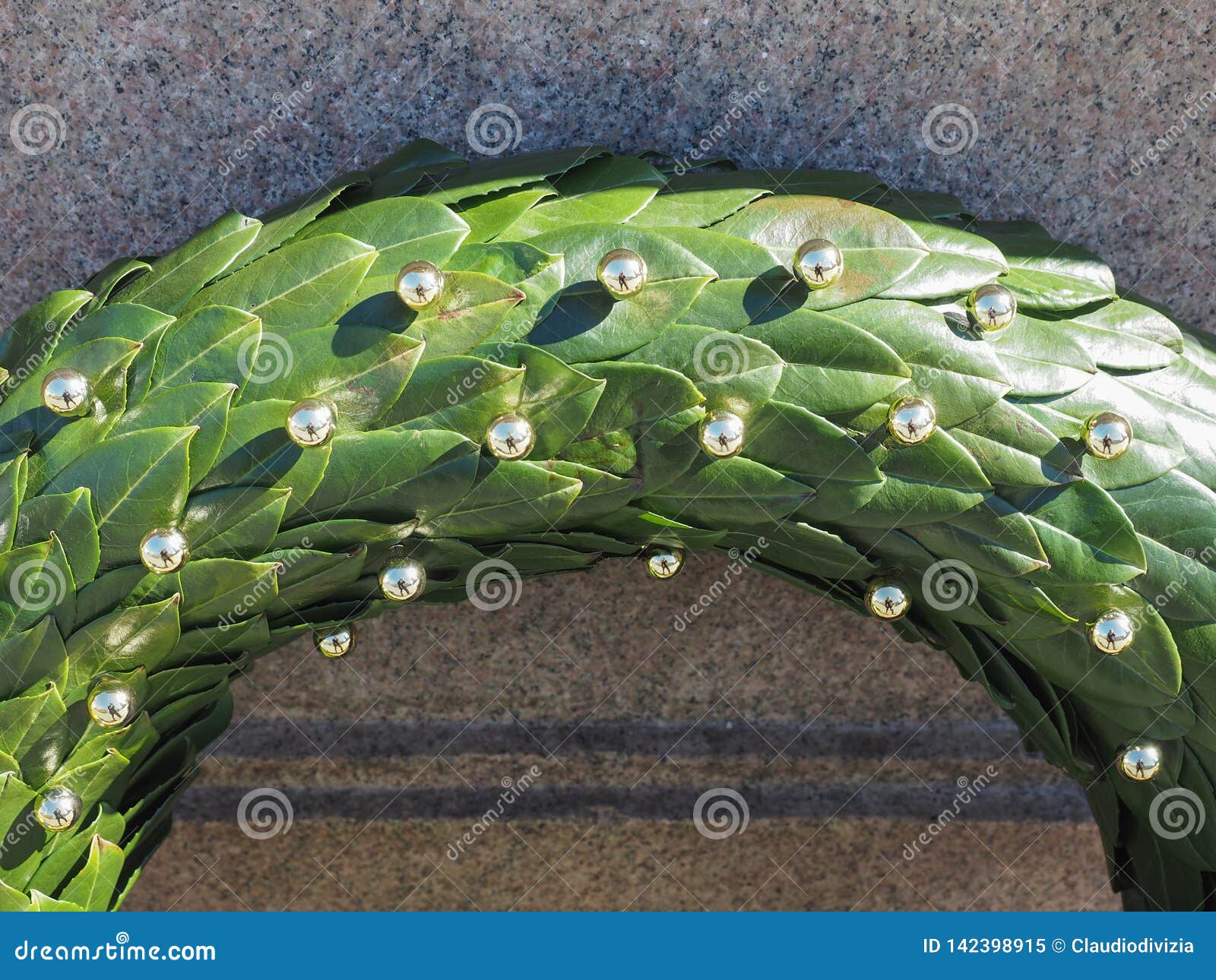 Laurel wreath over stone stock image. Image of rock - 142398915