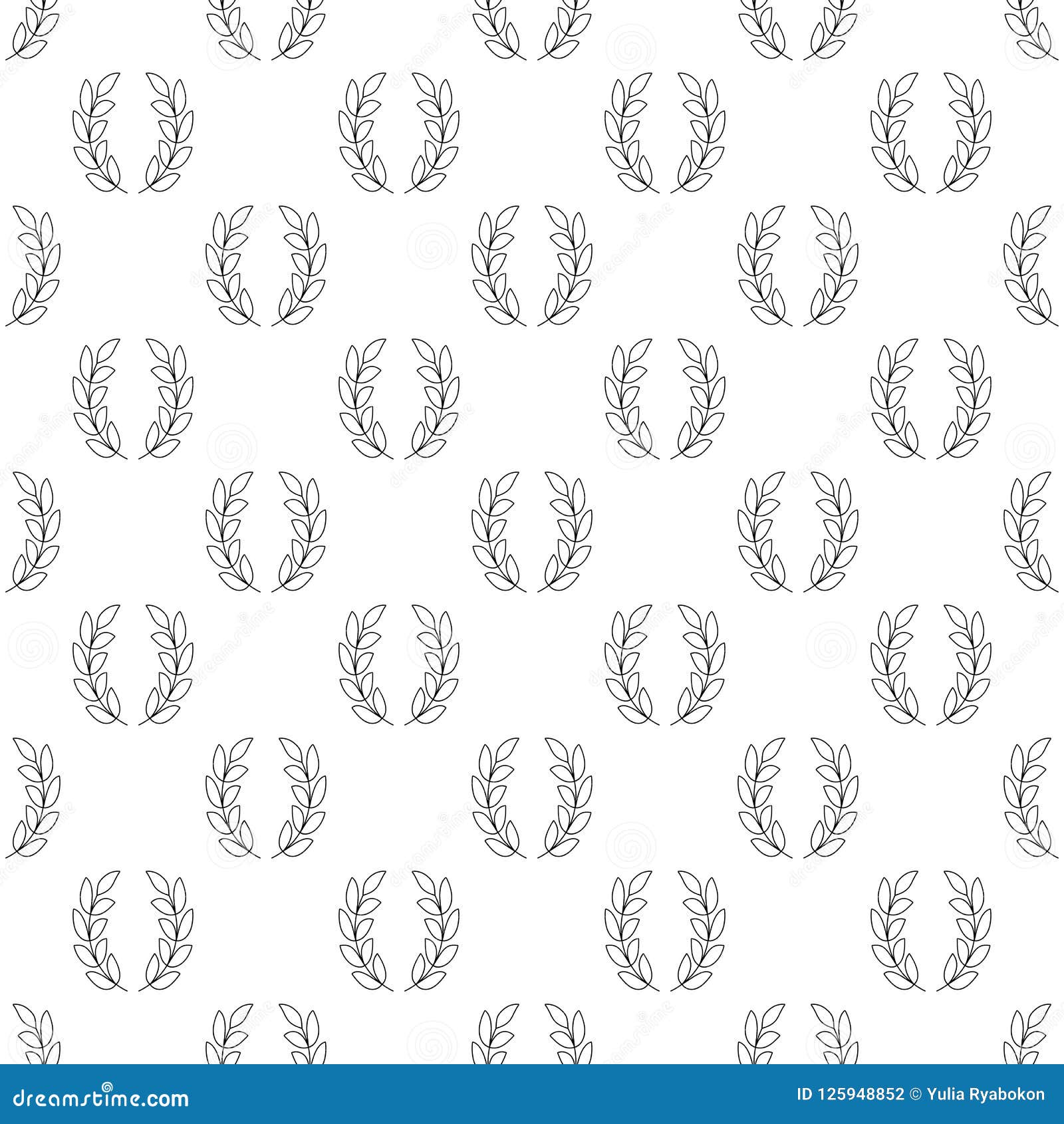 Laurel Wreath Pattern Seamless Stock Illustration - Illustration of ...