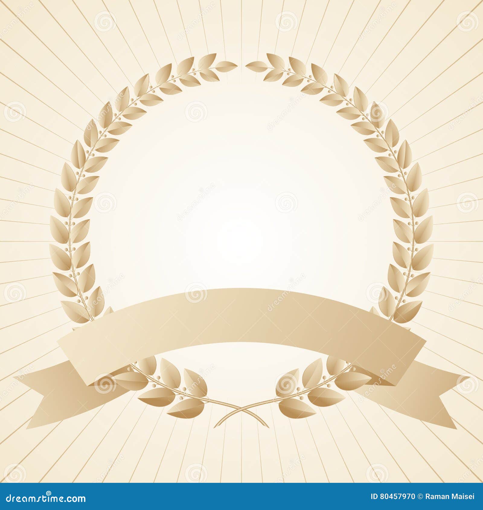 Laurel Wreath with a Ribbon Stock Vector - Illustration of element ...