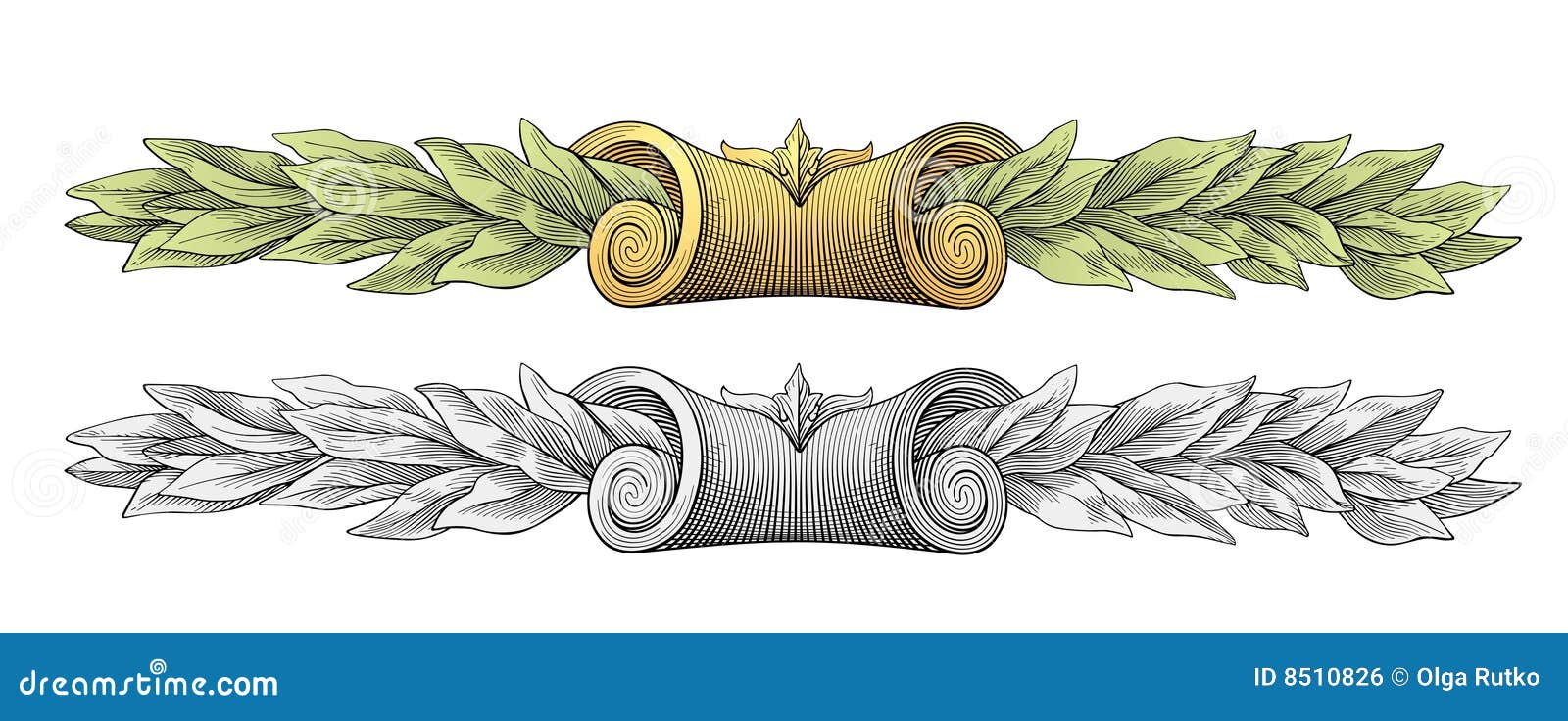 Laurel wreath vector stock vector. Illustration of decoration - 8510826
