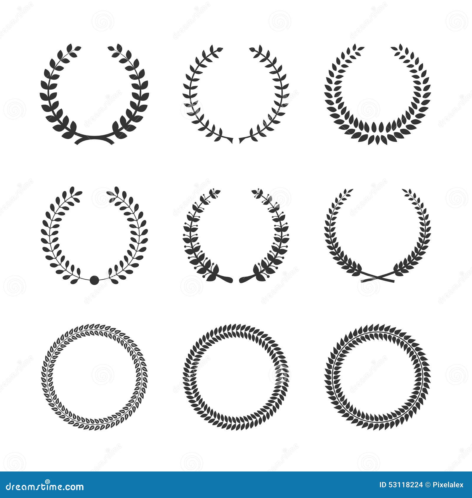 Laurel Wreaths circular ilustración del vector. Ilustración de vector ...