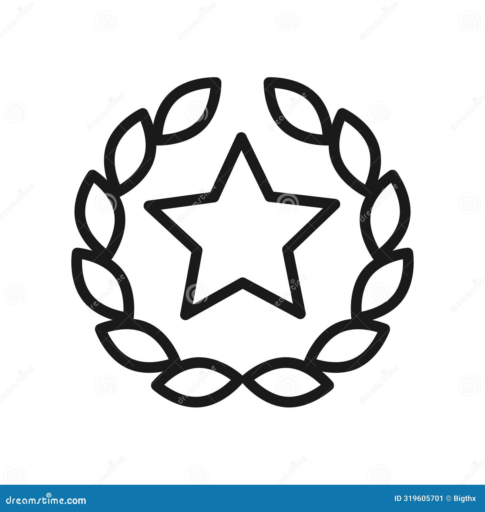 Lauren Wreath Star Icon Quality Control Symbol Stock Vector ...