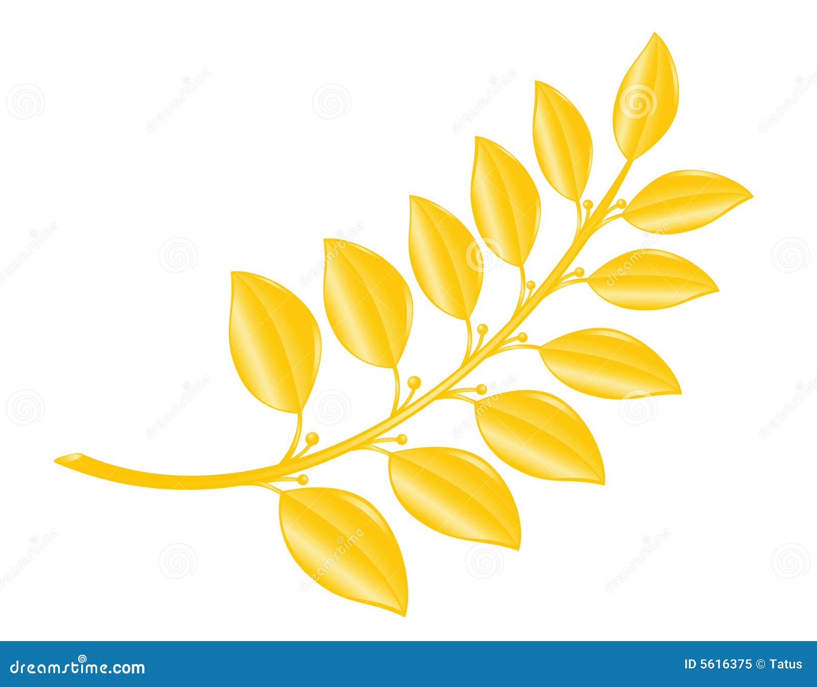 Laurier-branchement en or illustration de vecteur. Illustration du ...