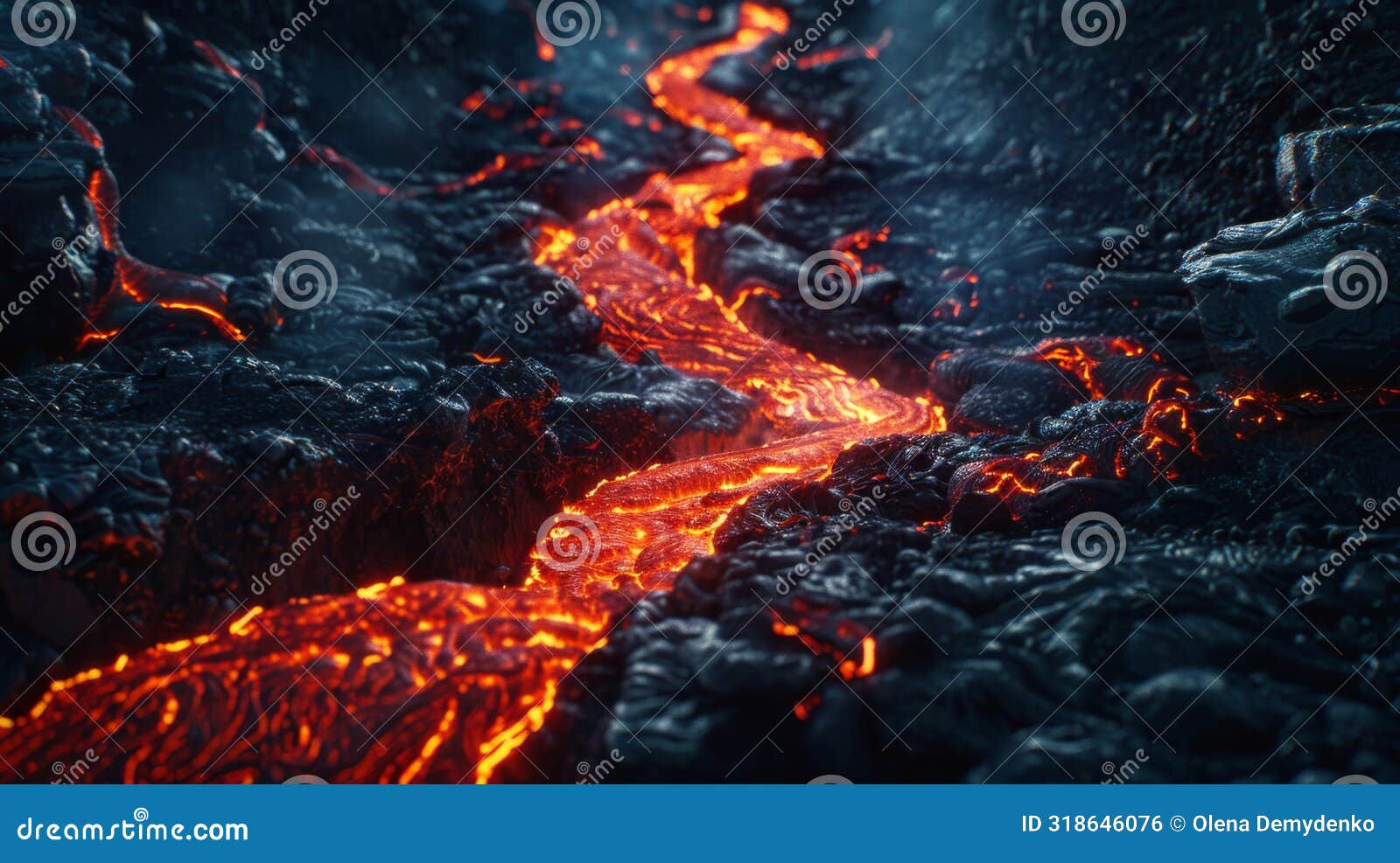 Lava Cascades Down the Side of a Cliff in a Powerful Display of Natural ...