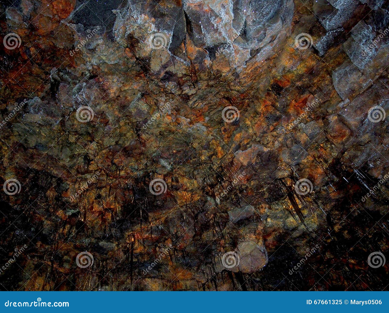 Lava cave, ceiling pattern stock image. Image of iceland - 67661325