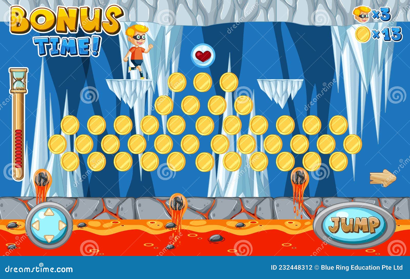 Lava Cave Game Level Map Vector Illustration | CartoonDealer.com #116719266