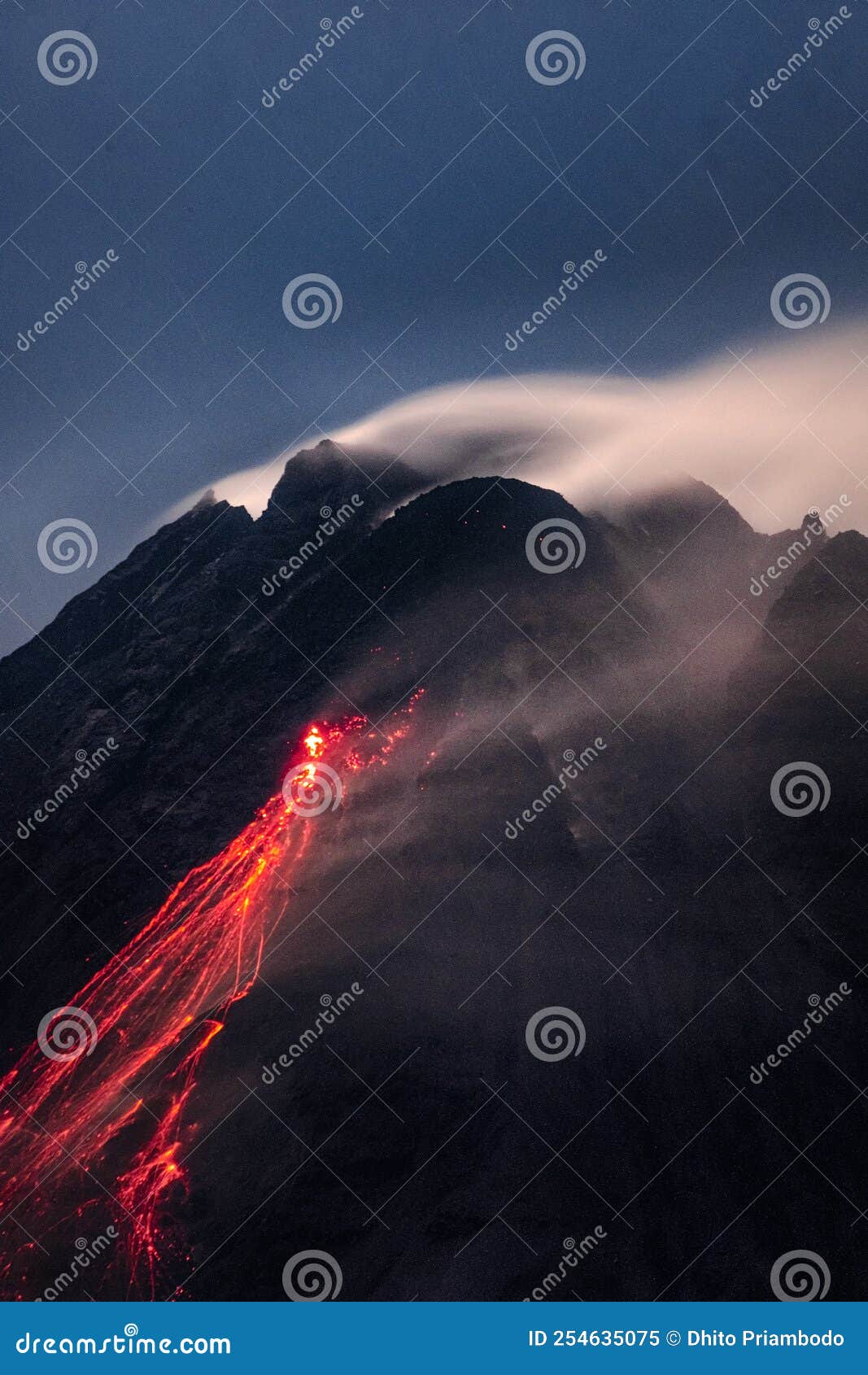 Lava Dome of Merapi stock image. Image of mountain, eruption - 254635075