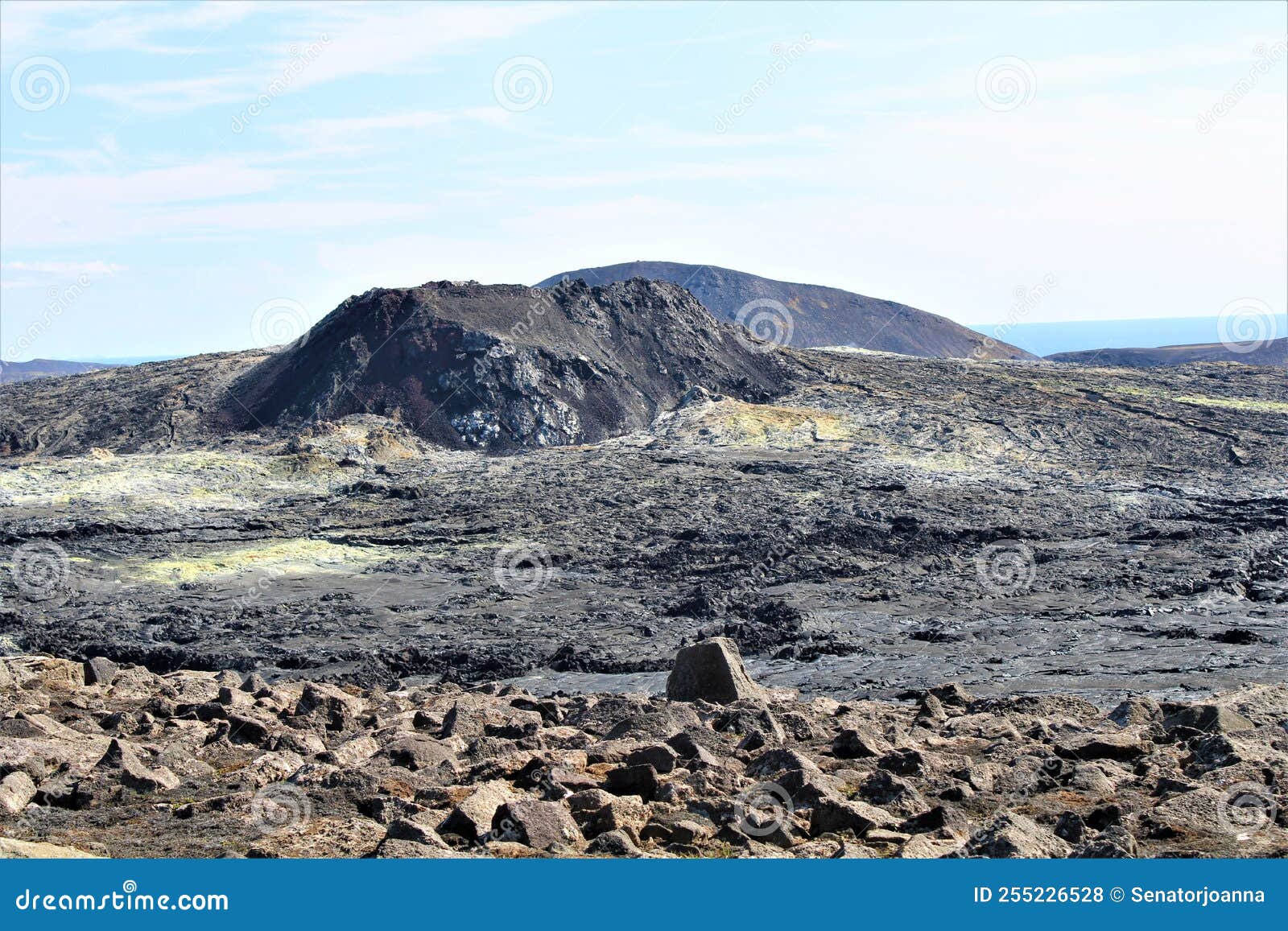 Panoramic View in Iceland - Lava Field Stock Photo - Image of surface ...