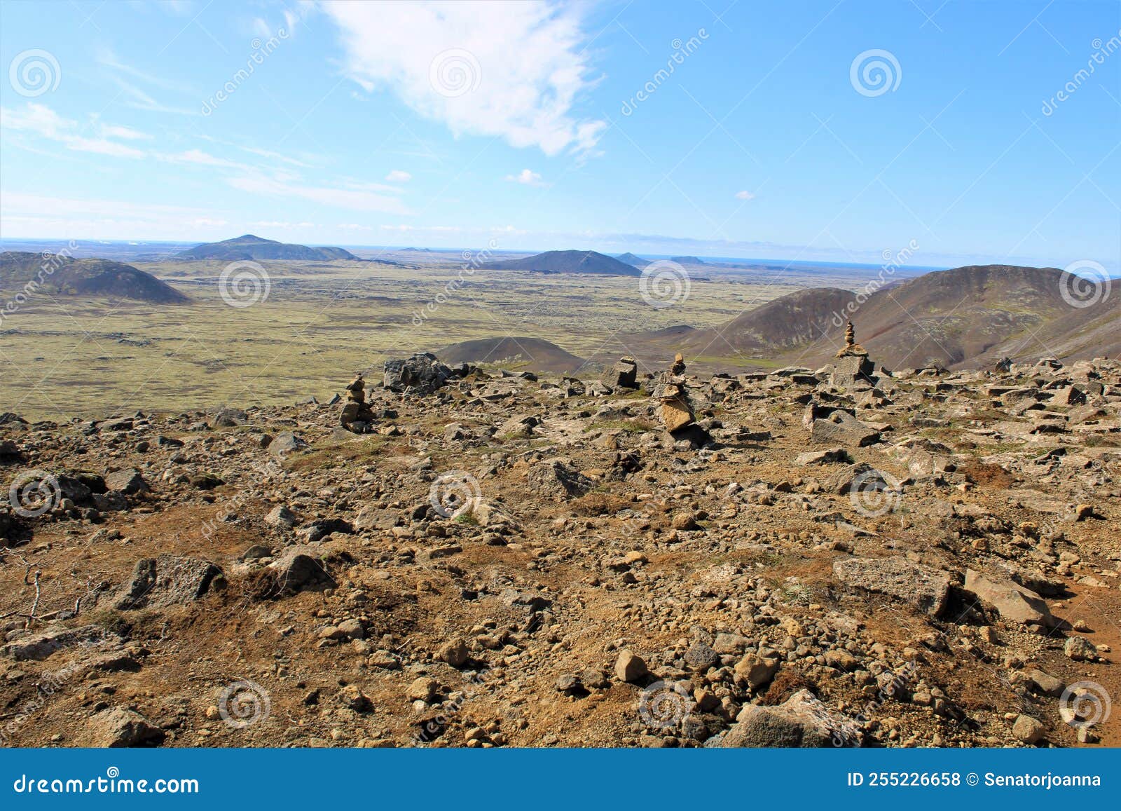 Panoramic View in Iceland - Lava Field Stock Photo - Image of miles ...