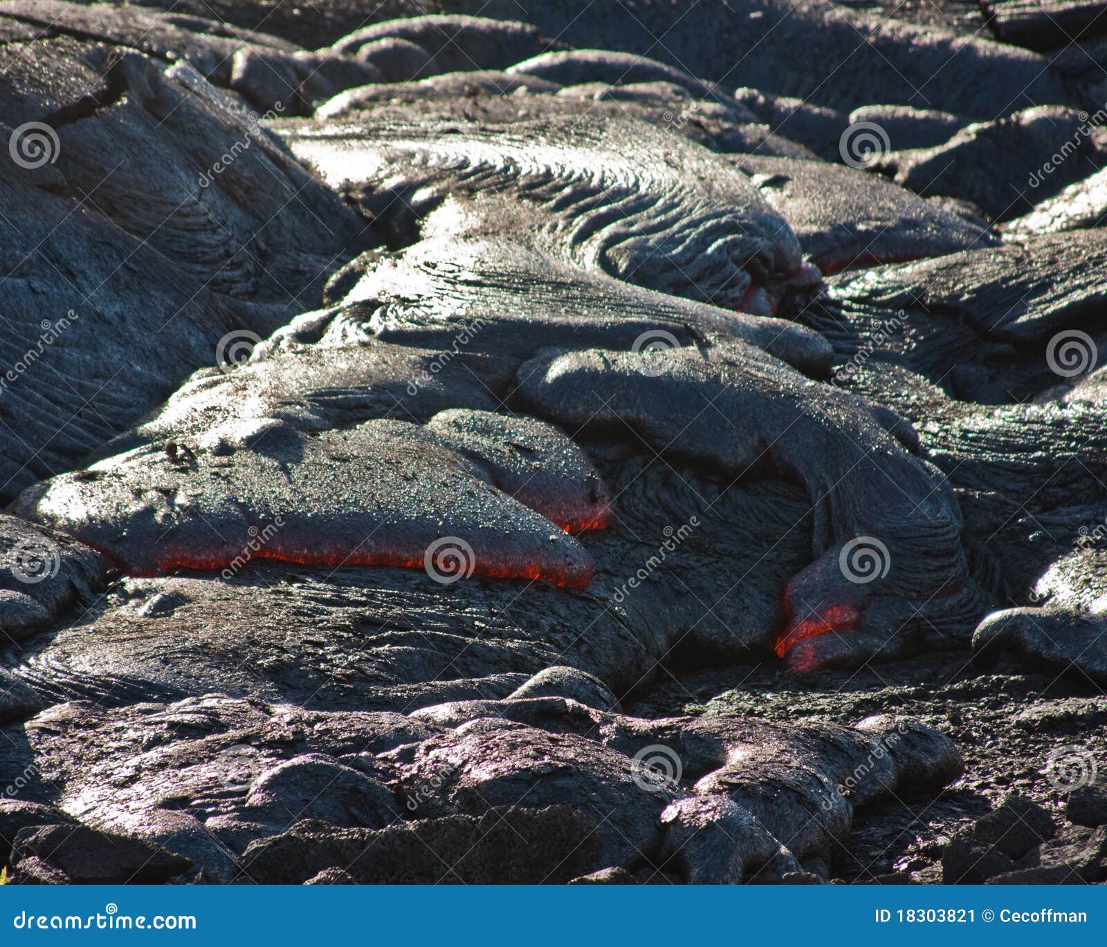 Lava Flow stock image. Image of black, smolder, hawaii - 18303821