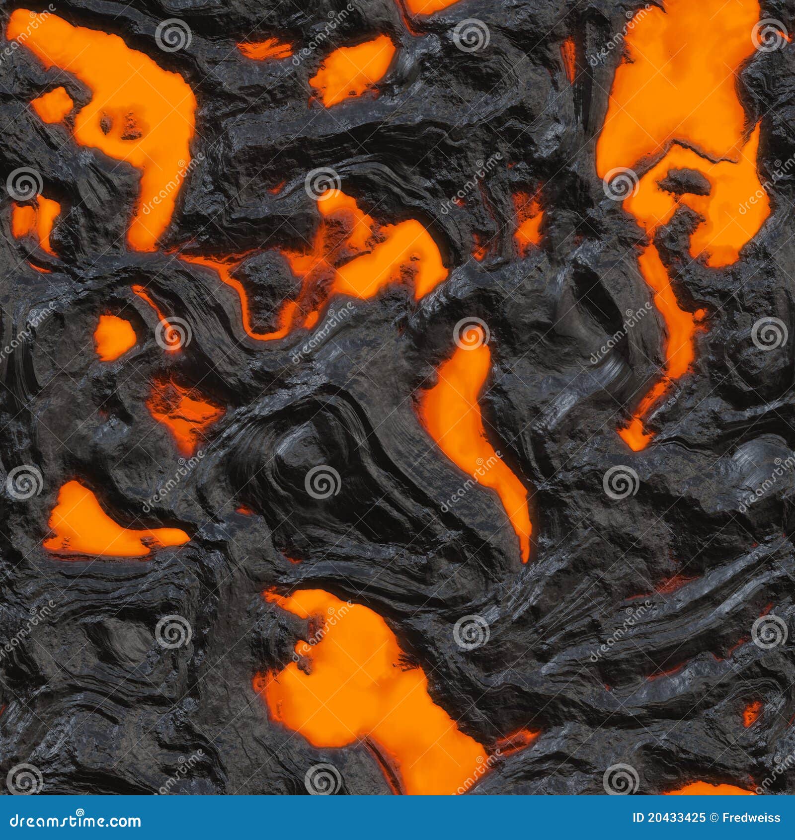 Lava Flow. Volcano Magma Eruption. Burning Fire And Ash. Hot Molten ...
