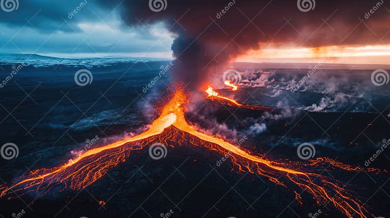 Lava Flow: Captivating View of Molten Lava Emerging from Volcanic ... Lava Flow: Captivating View of Molten Lava Emerging from Volcanic ...