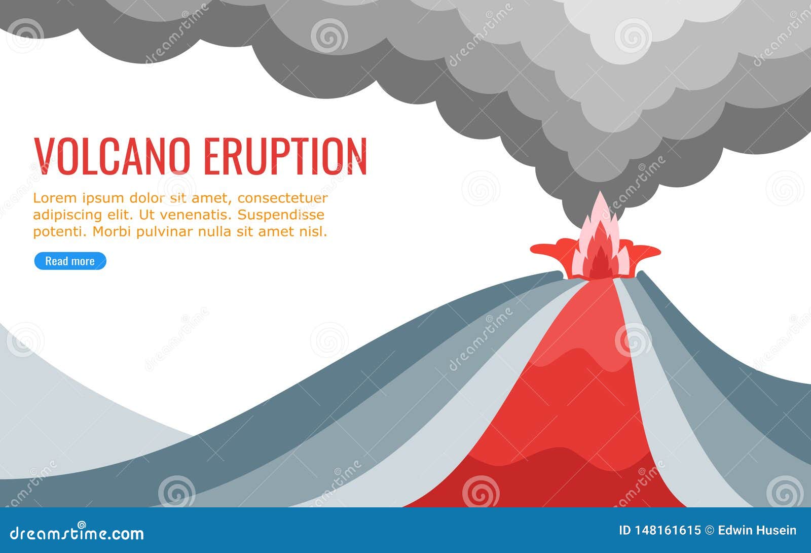 Lava Flowing from an Active Volcano Stock Vector - Illustration of ...
