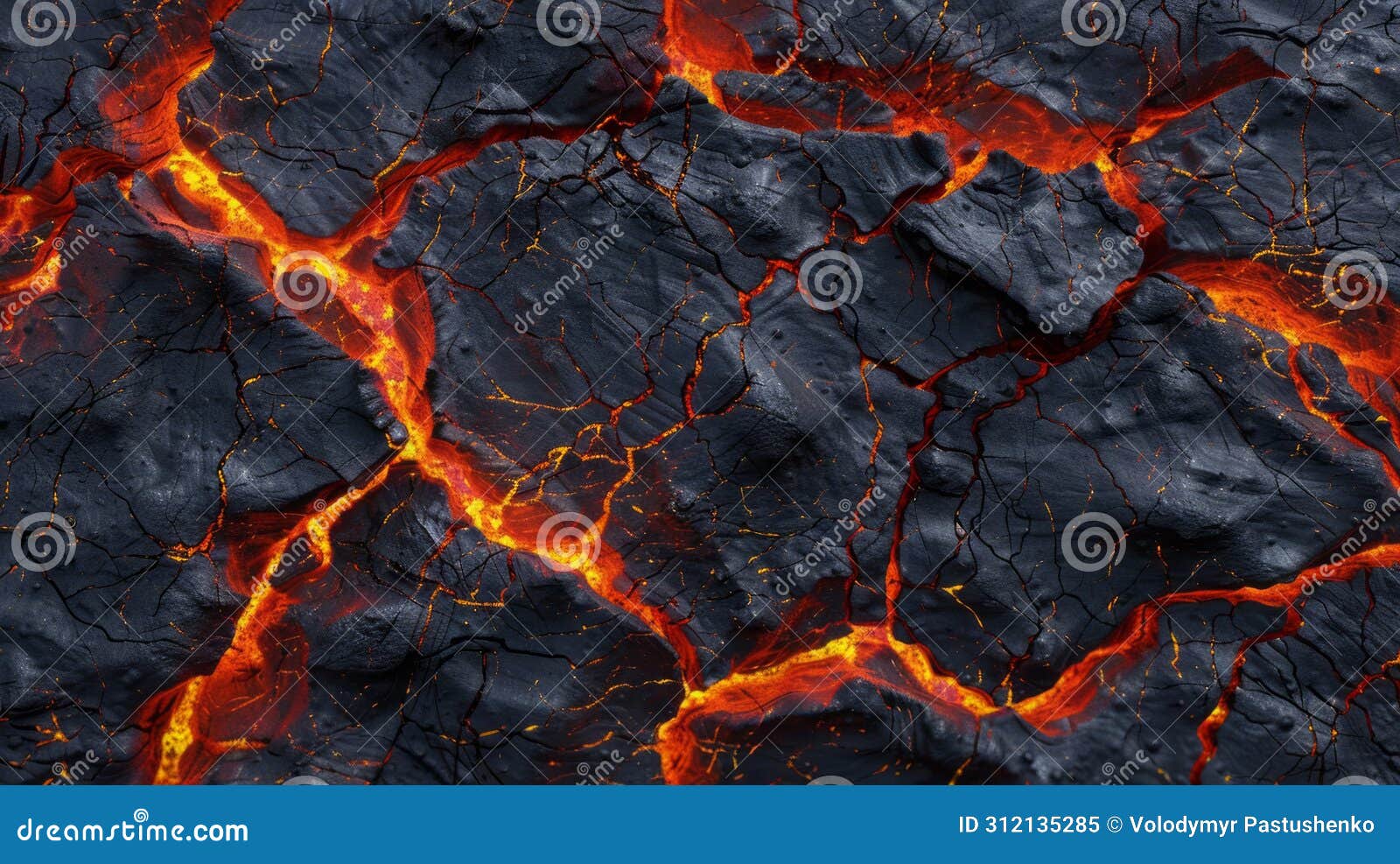 Lava Flows Across the Surface of Volcano Stock Image - Image of lava ...