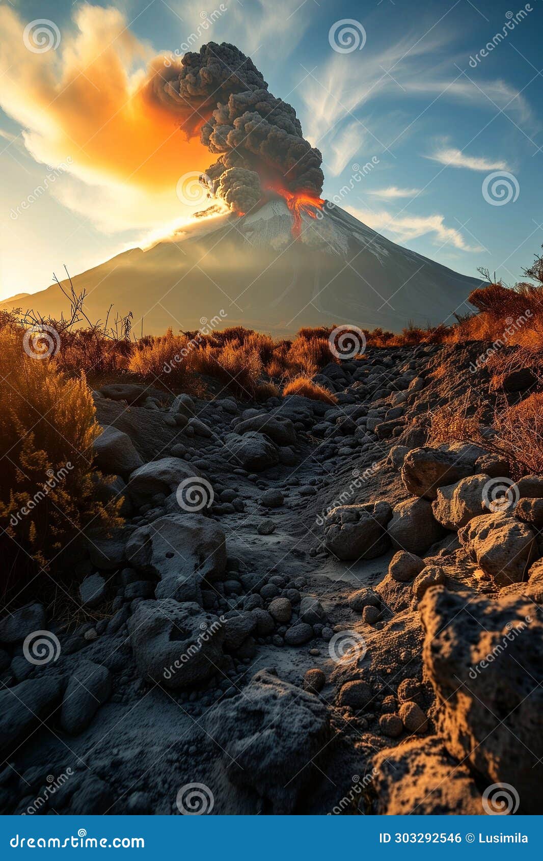 Lava Going Down the Volcano Stock Photo - Image of crater, natural ...