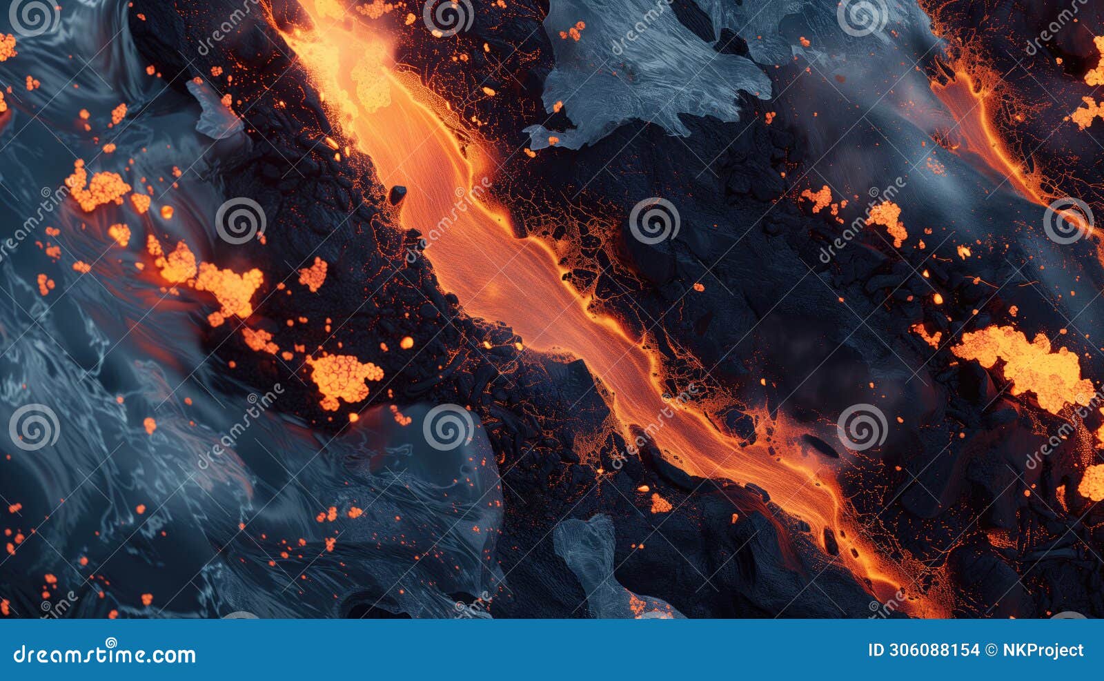 Lava and Ice Move Towards Each Other. Different Kind of the Elements ...