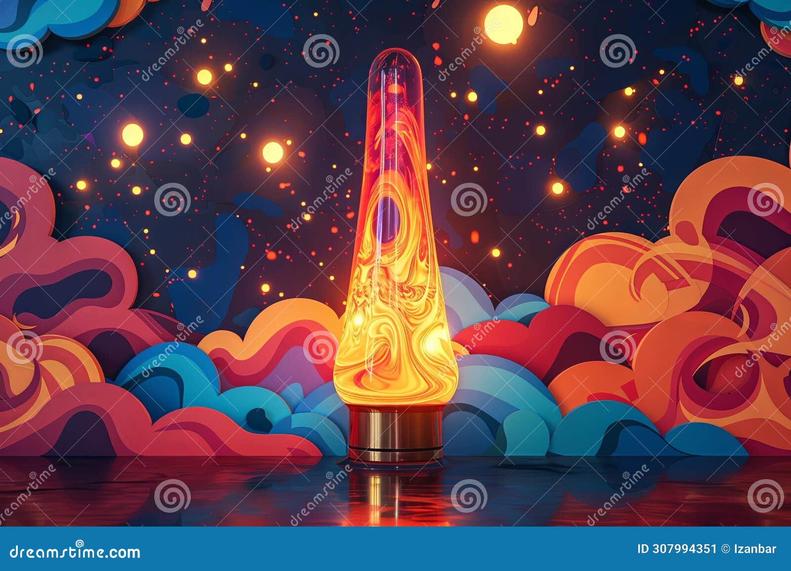 Lava Lamp, Funky Background Illustration Generative AI Stock ...