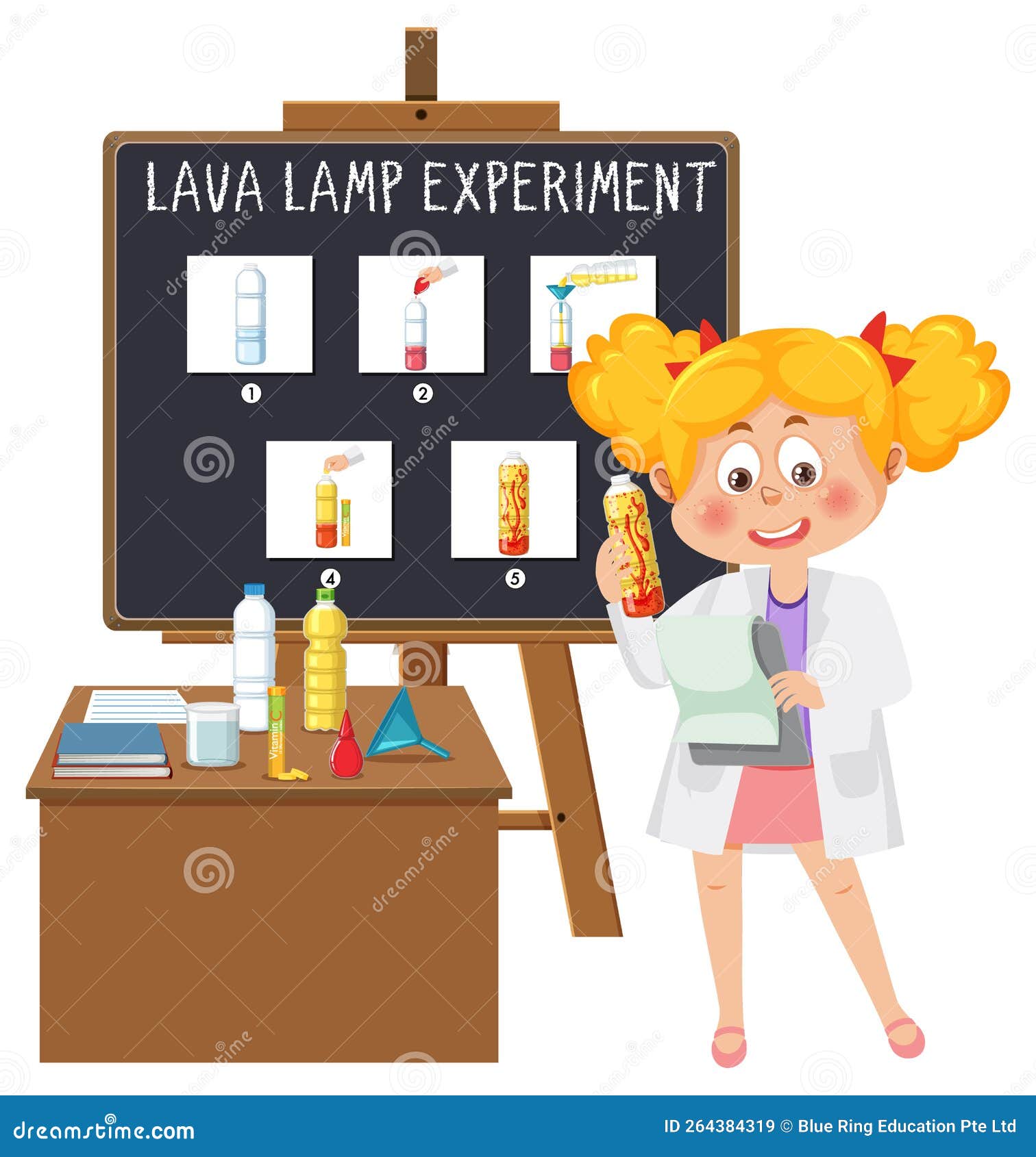 Lava Lamp Science Experiment Stock Vector - Illustration of bright ...