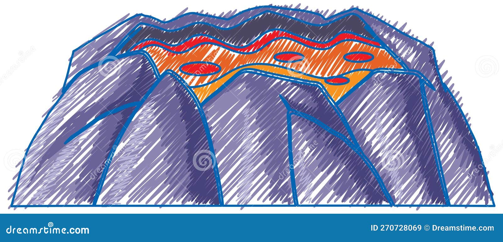 Lava Magma Pencil Colour Child Scribble Style Stock Vector ...