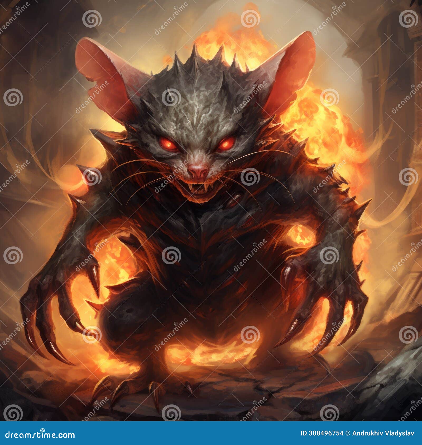 Lava monster rat creature stock illustration. Illustration of piece ...