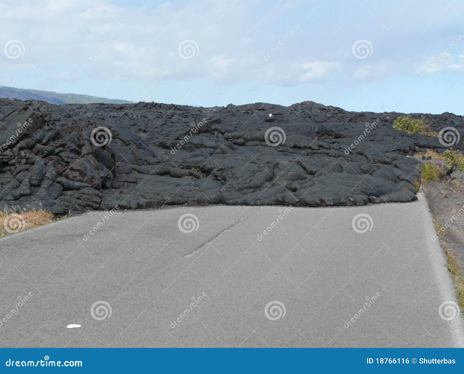 Lava on road stock photo. Image of nature, concrete, hawaiian - 18766116