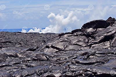 Lava Rock and Smoke stock image. Image of rock, national - 994325