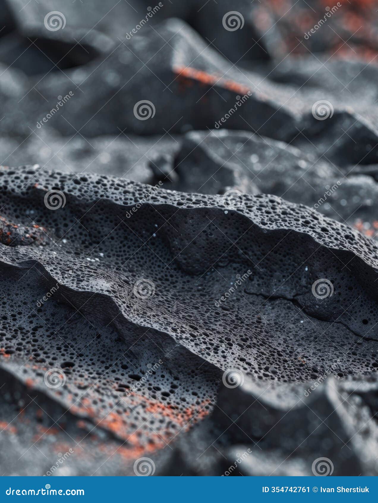 Lava Rock Texture Featuring a Porous Black Volcanic Surface with Sharp ...