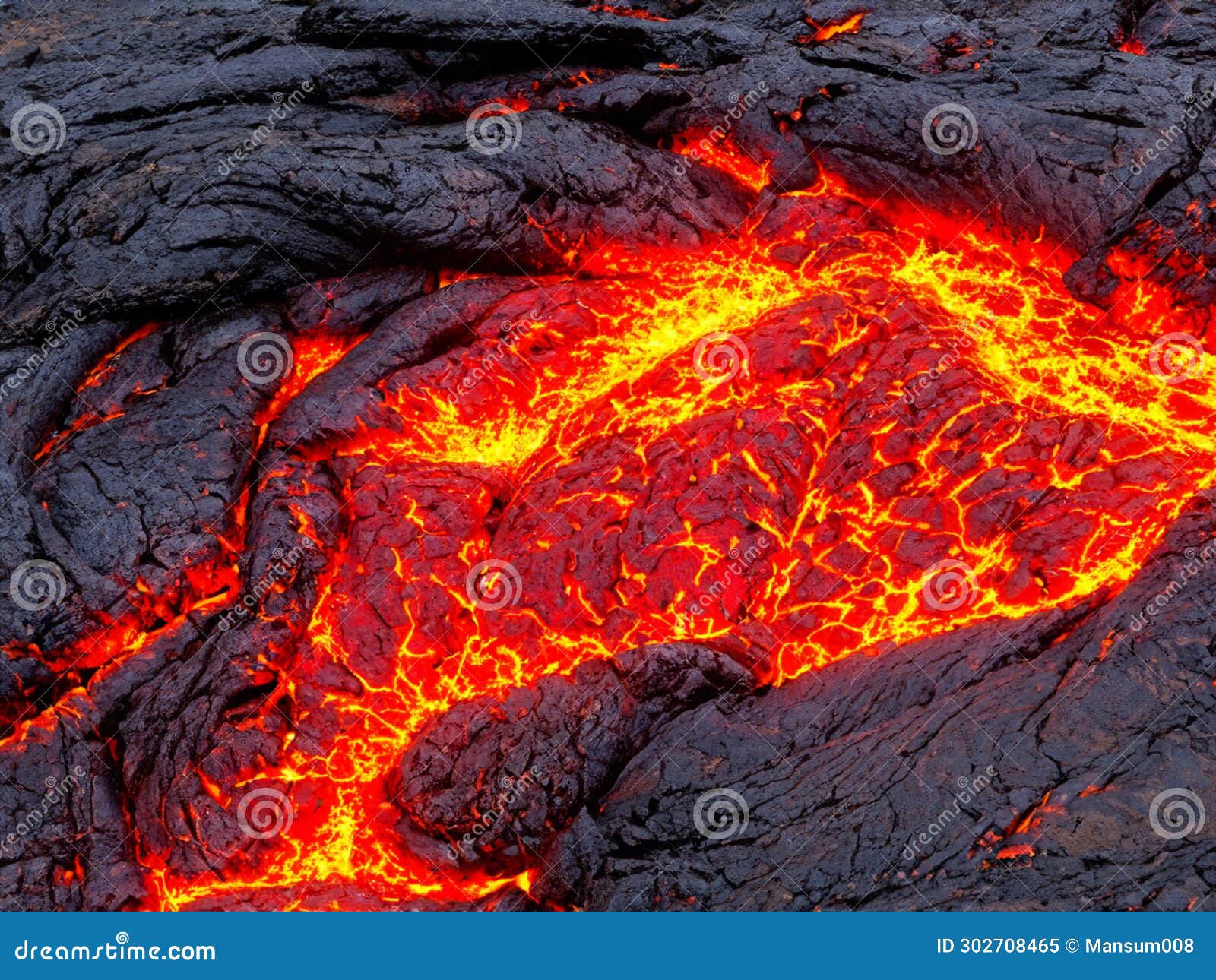 Lava volcano and hot coal stock illustration. Illustration of scenic ...