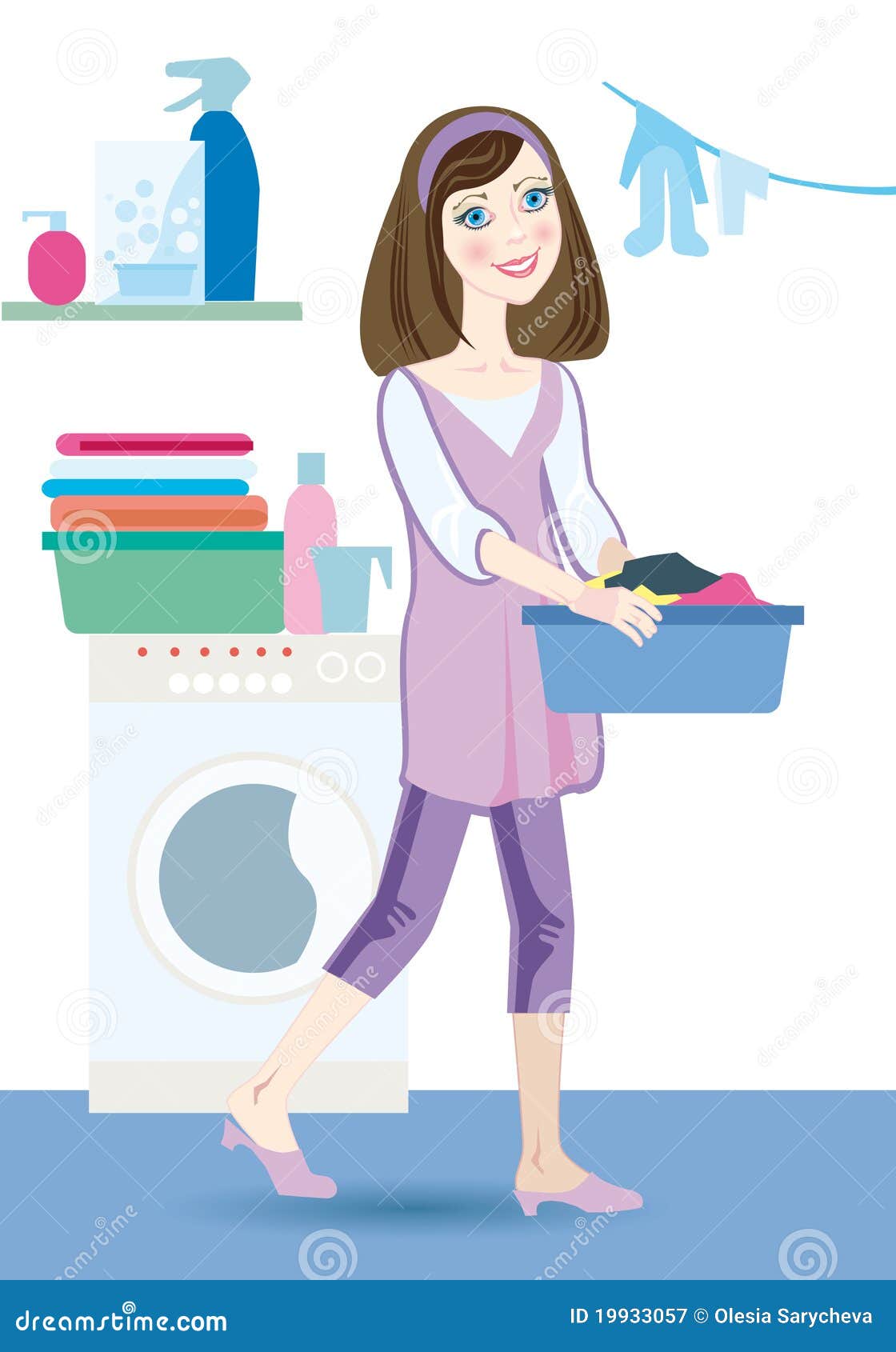 Lavable ilustración del vector. Ilustración de casa, lleva - 19933057