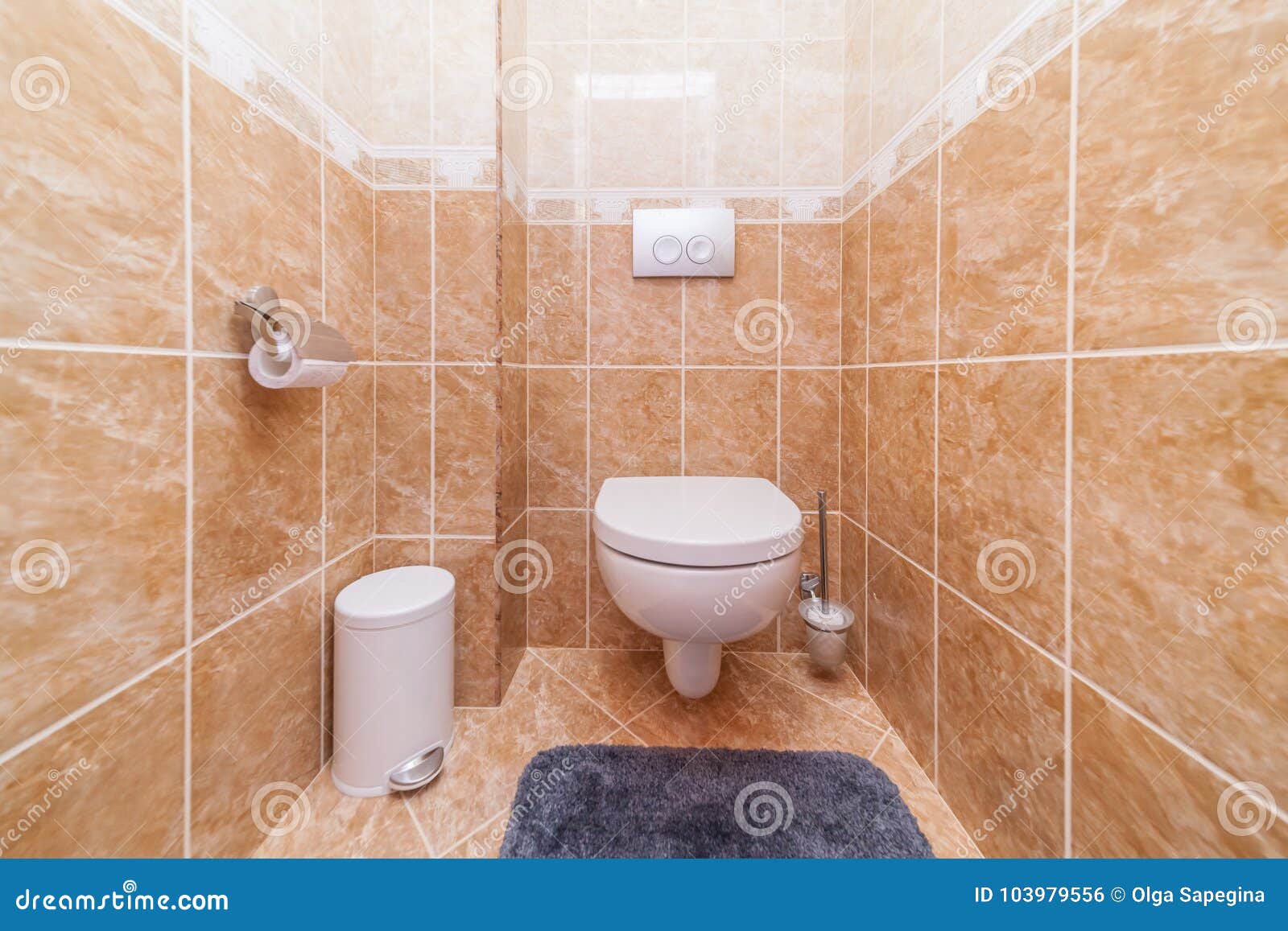 Lavabo con el retrete foto de archivo. Imagen de azulejo - 103979556