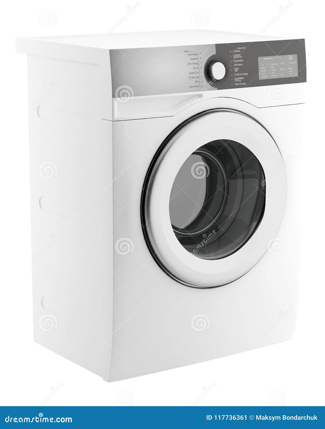 Lavadora Moderna Aislada En Blanco Stock de ilustración - Ilustración ...