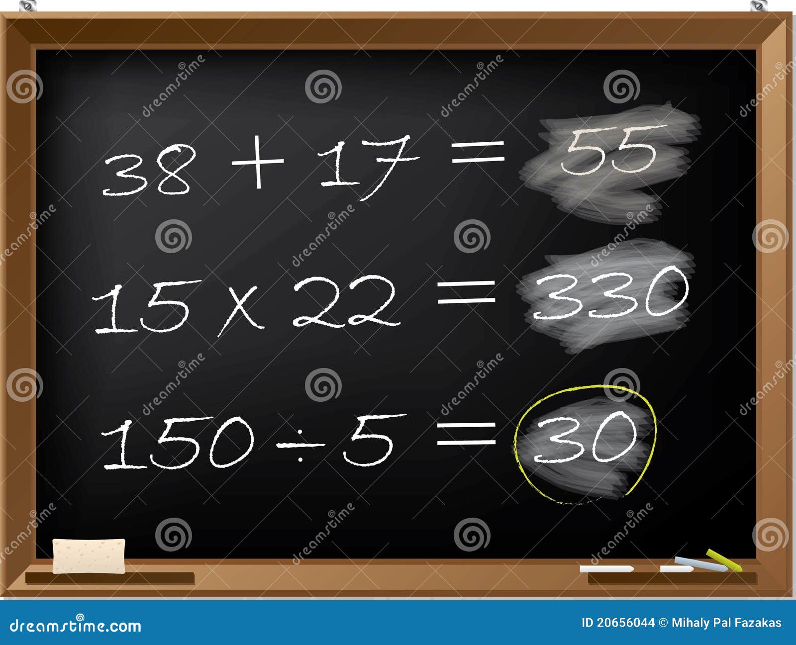 Lavagna Con I Excercises Di Per La Matematica Illustrazione Vettoriale ...