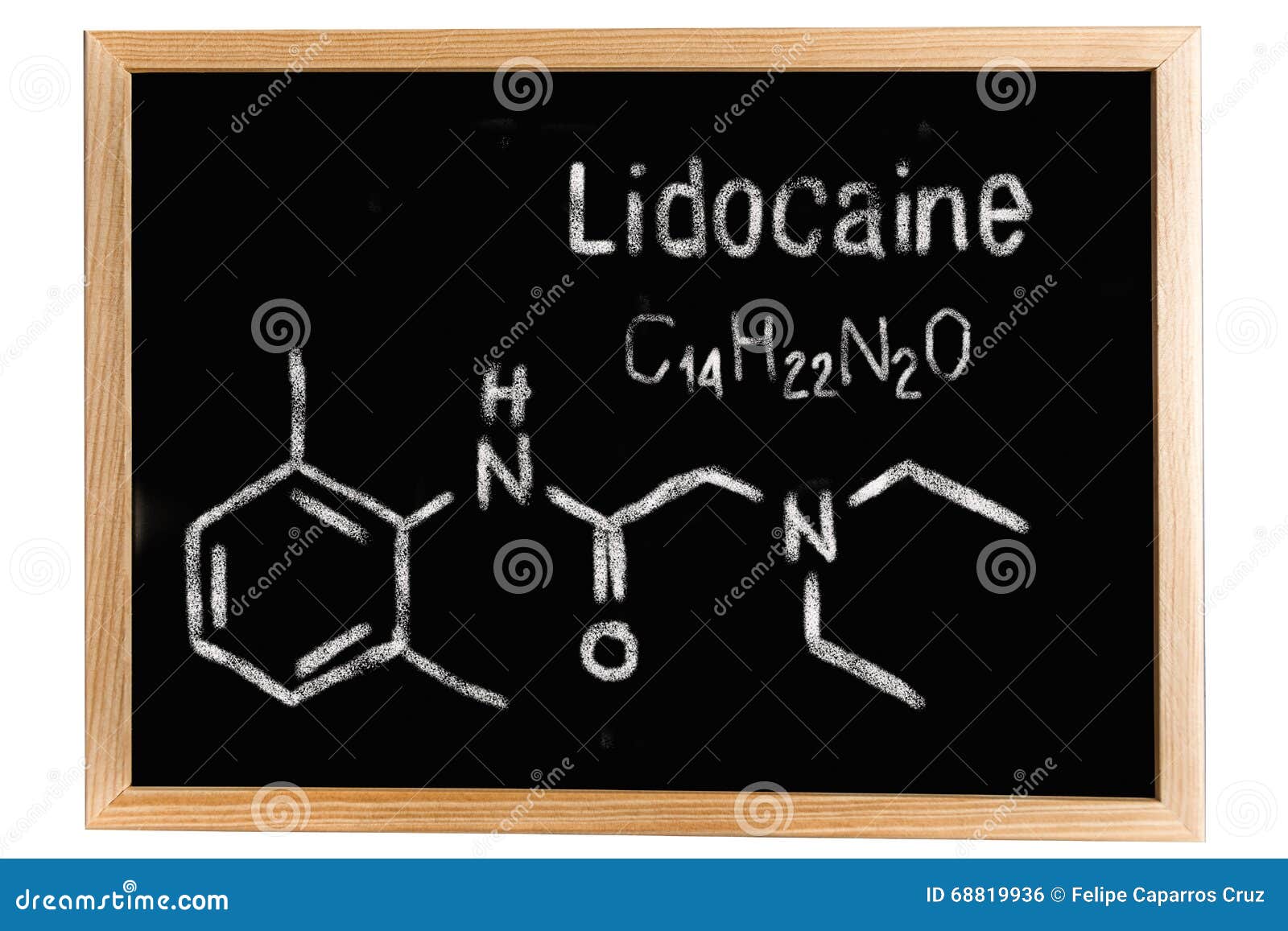 Lavagna Con La Formula Chimica Di Lidocaina Illustrazione di Stock ...