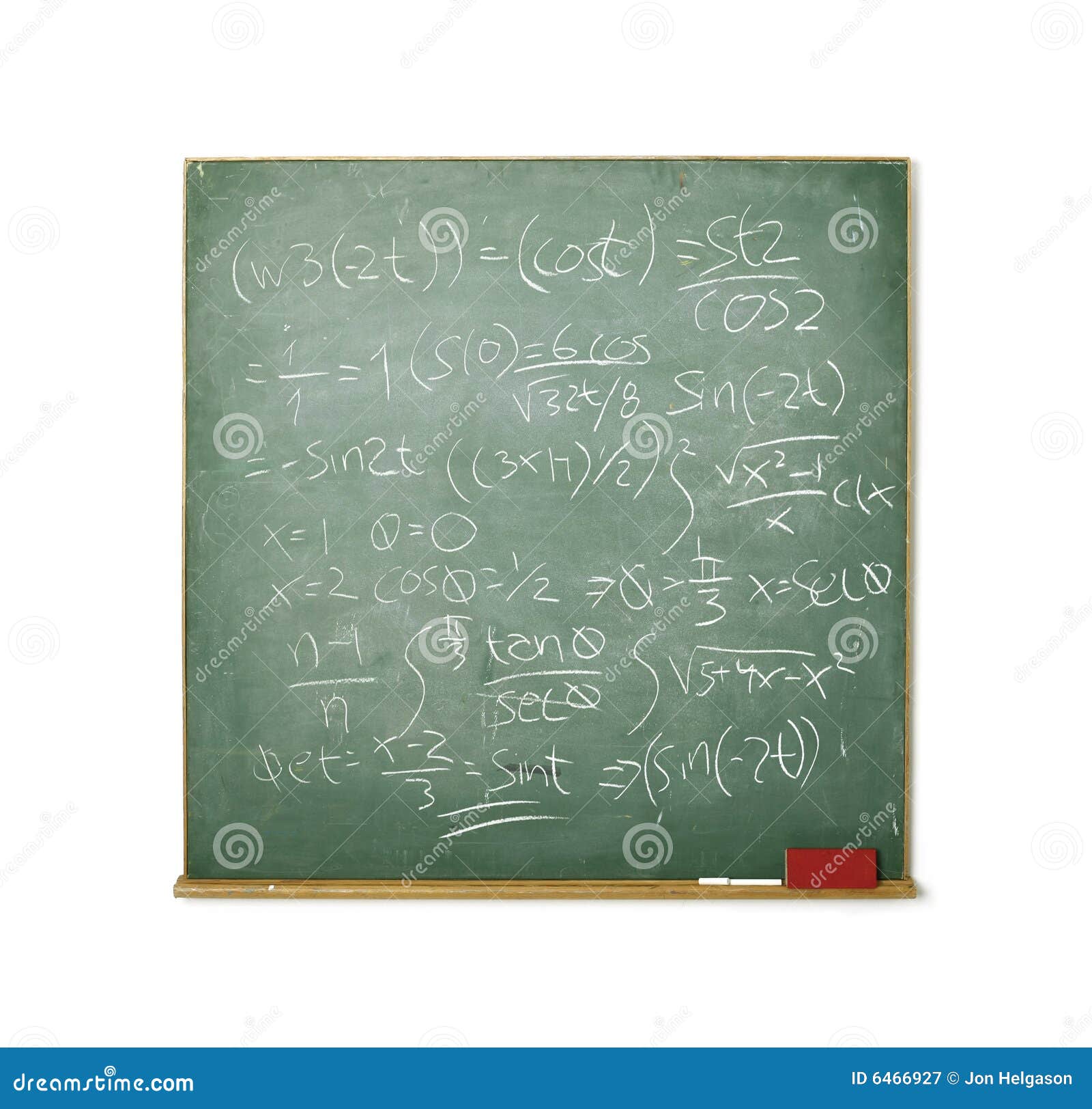 Lavagna Con Per La Matematica Duro Isolato Su Bianco Immagine Stock ...