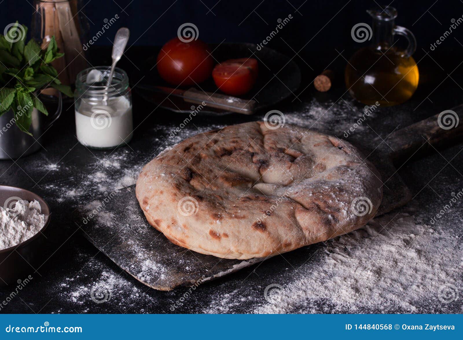 Lavash, the Traditional Georgian Flatbreads on the Table Stock Photo ...
