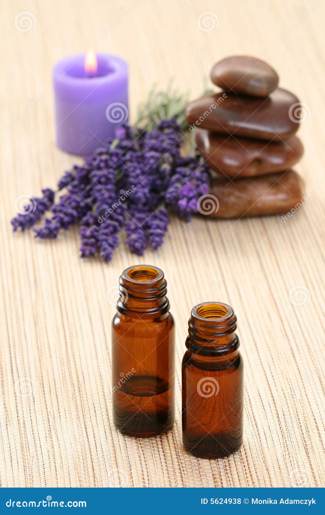 Lavender aromatherapy stock photo. Image of bottle, pebbles - 5624938