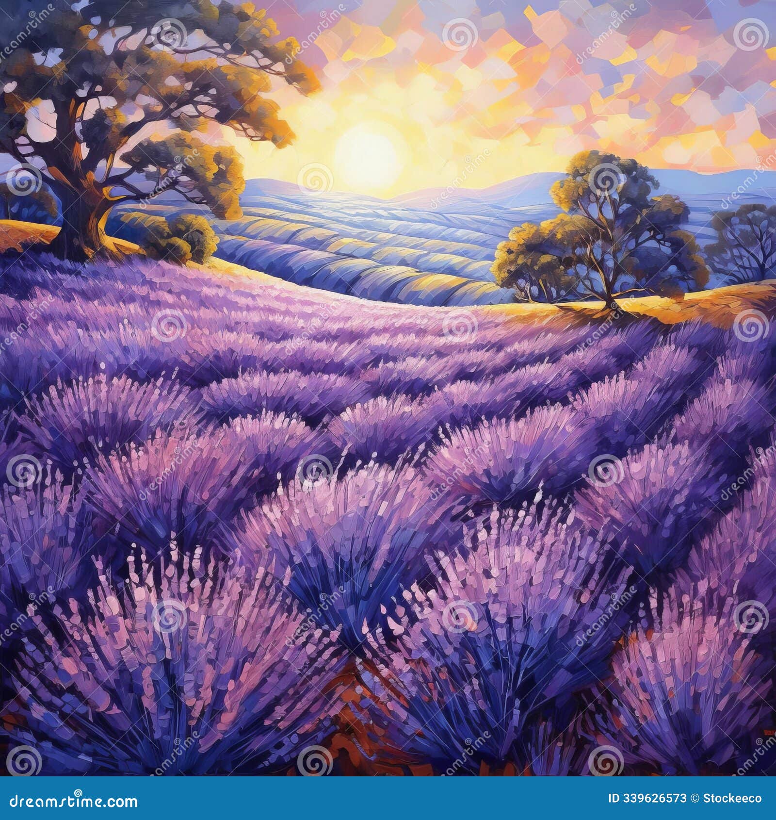 Creating a Soft, Textured Lavender Artwork with Focal Point Stock ...