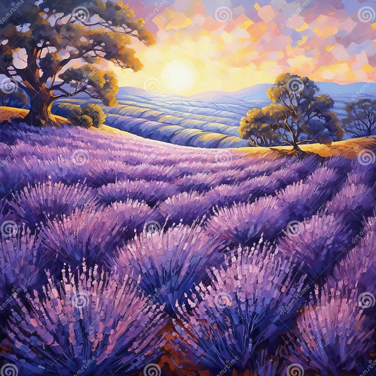 Creating a Soft, Textured Lavender Artwork with Focal Point Stock ...