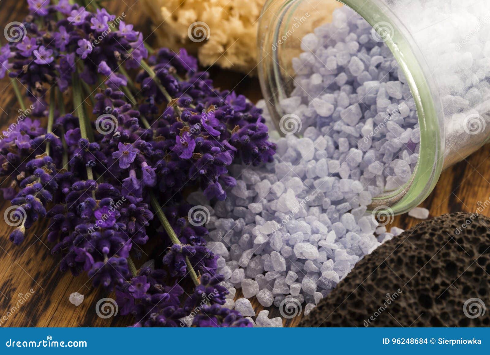 Lavender bath salt stock photo. Image of bunch, lavender - 96248684
