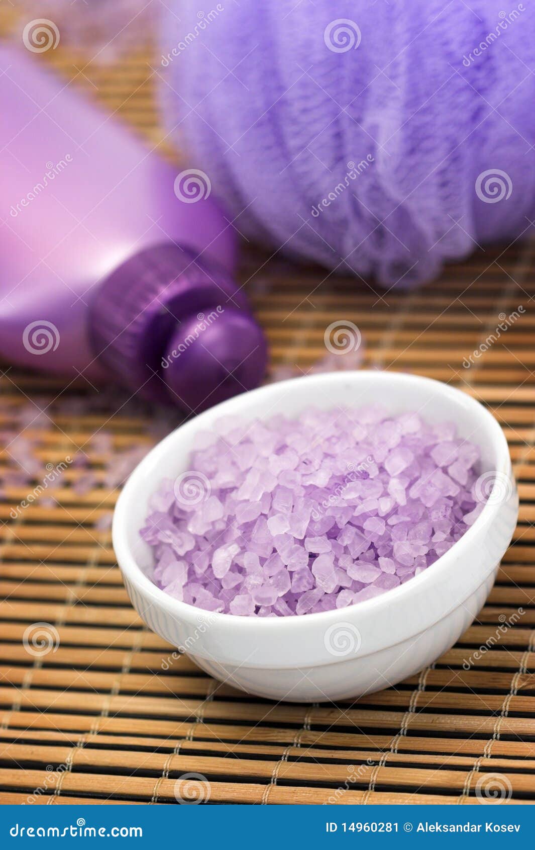 Lavender bath salts stock image. Image of beauty, details - 14960281