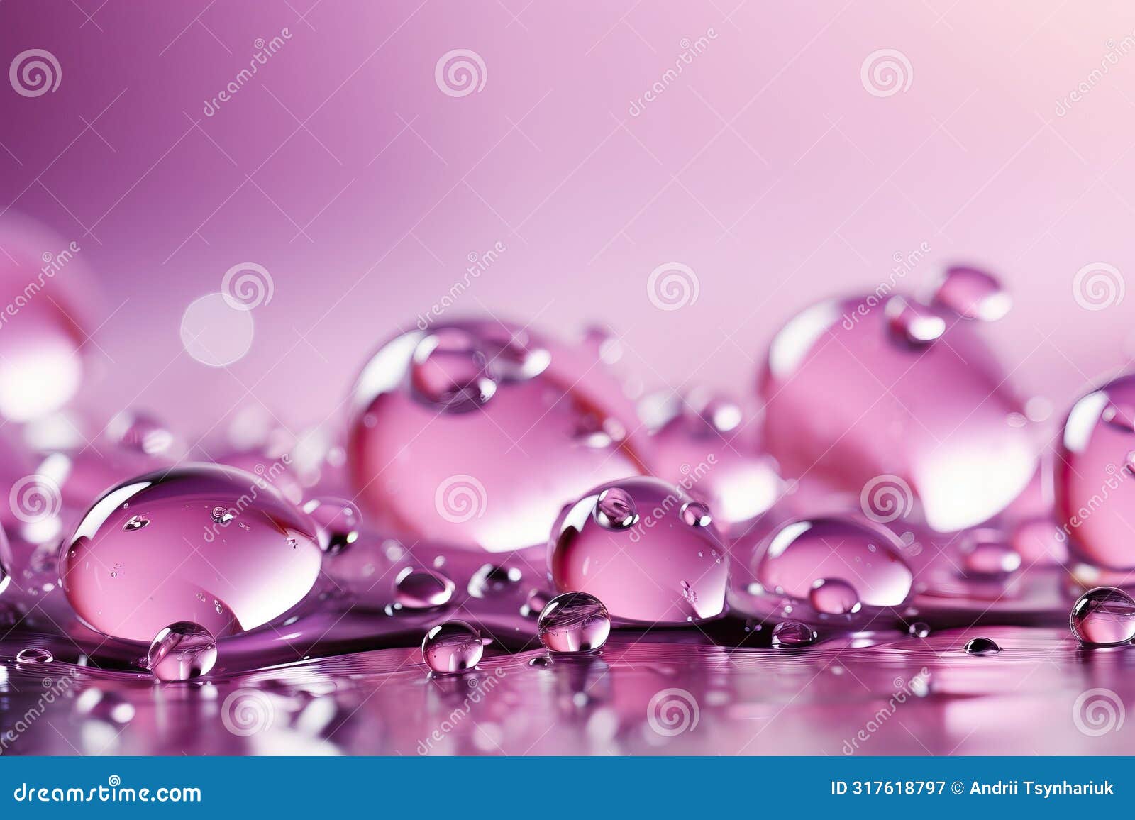 Lavender Color Background with Transparent Round Water Drops Stock ...