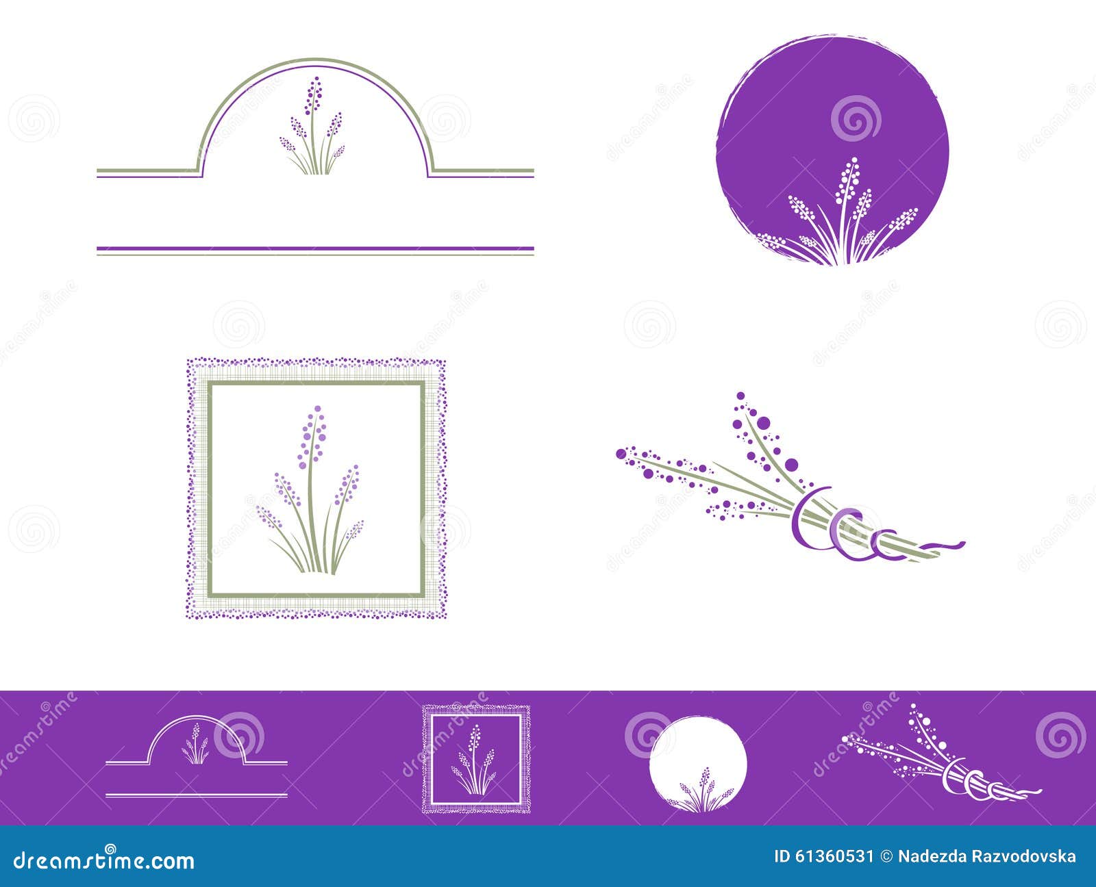 Lavender Design Set stock vector. Illustration of lavender - 61360531