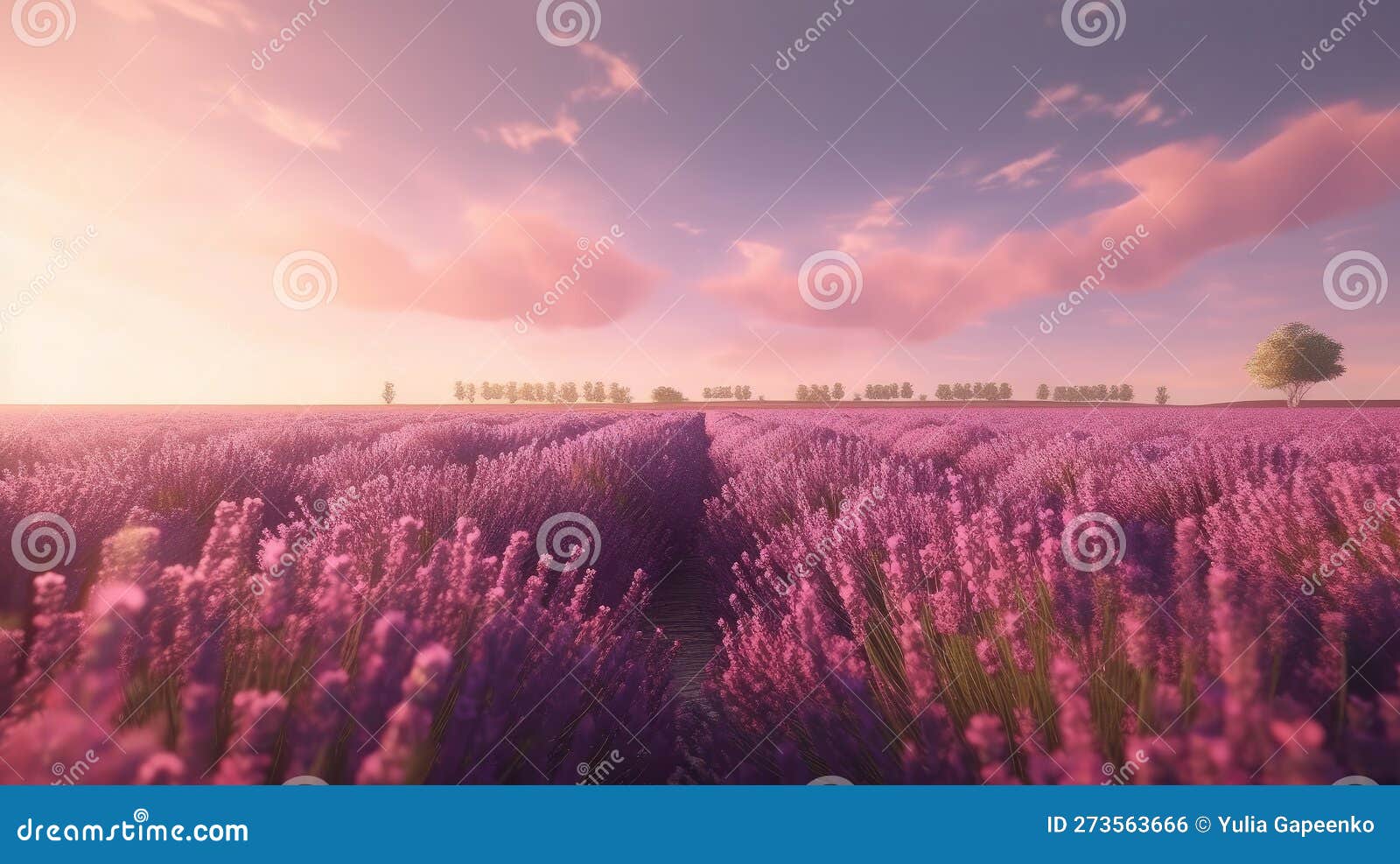 Lavender Field. Illustration AI Generative Stock Illustration ...