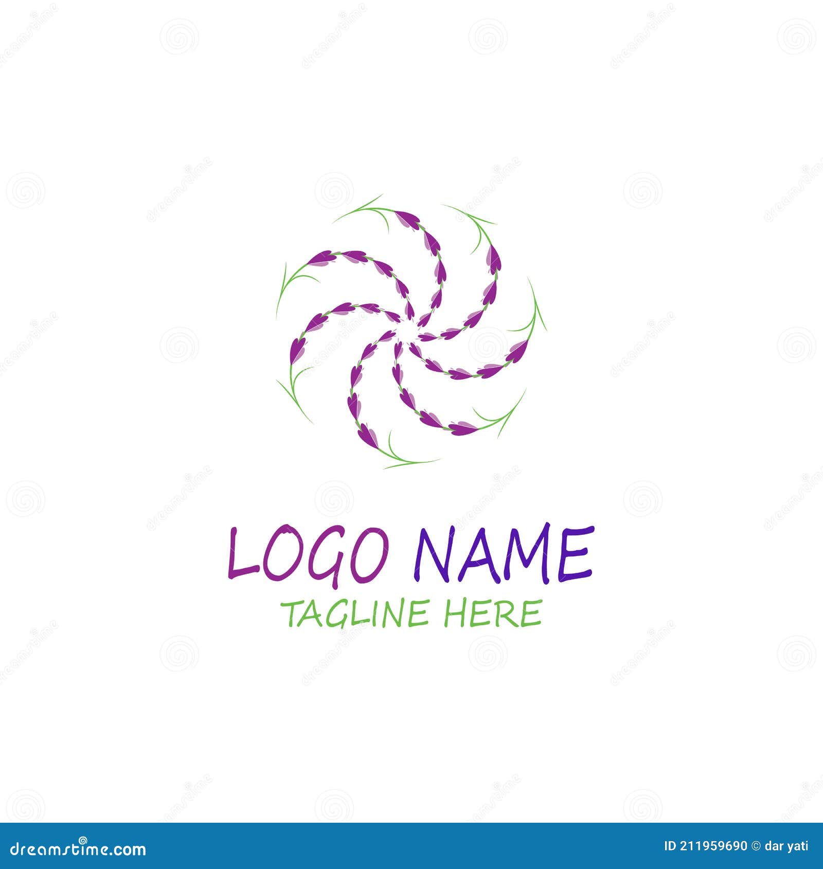 Lavender Floral Aromatic Logo Vector Icon Illustration Design Stock ...
