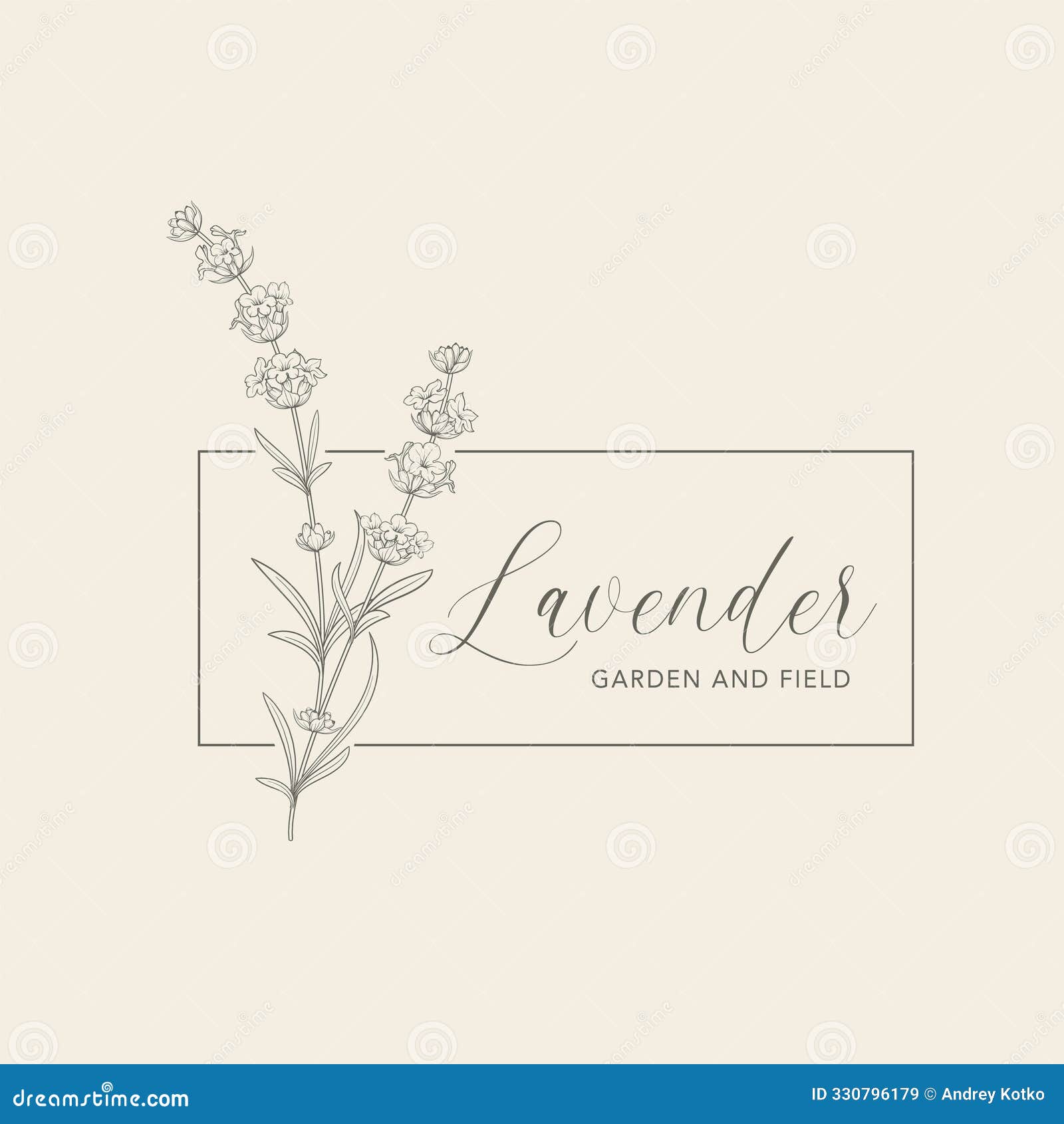 Lavender Flower Vector Logo. Floral Design Label Stock Illustration ...