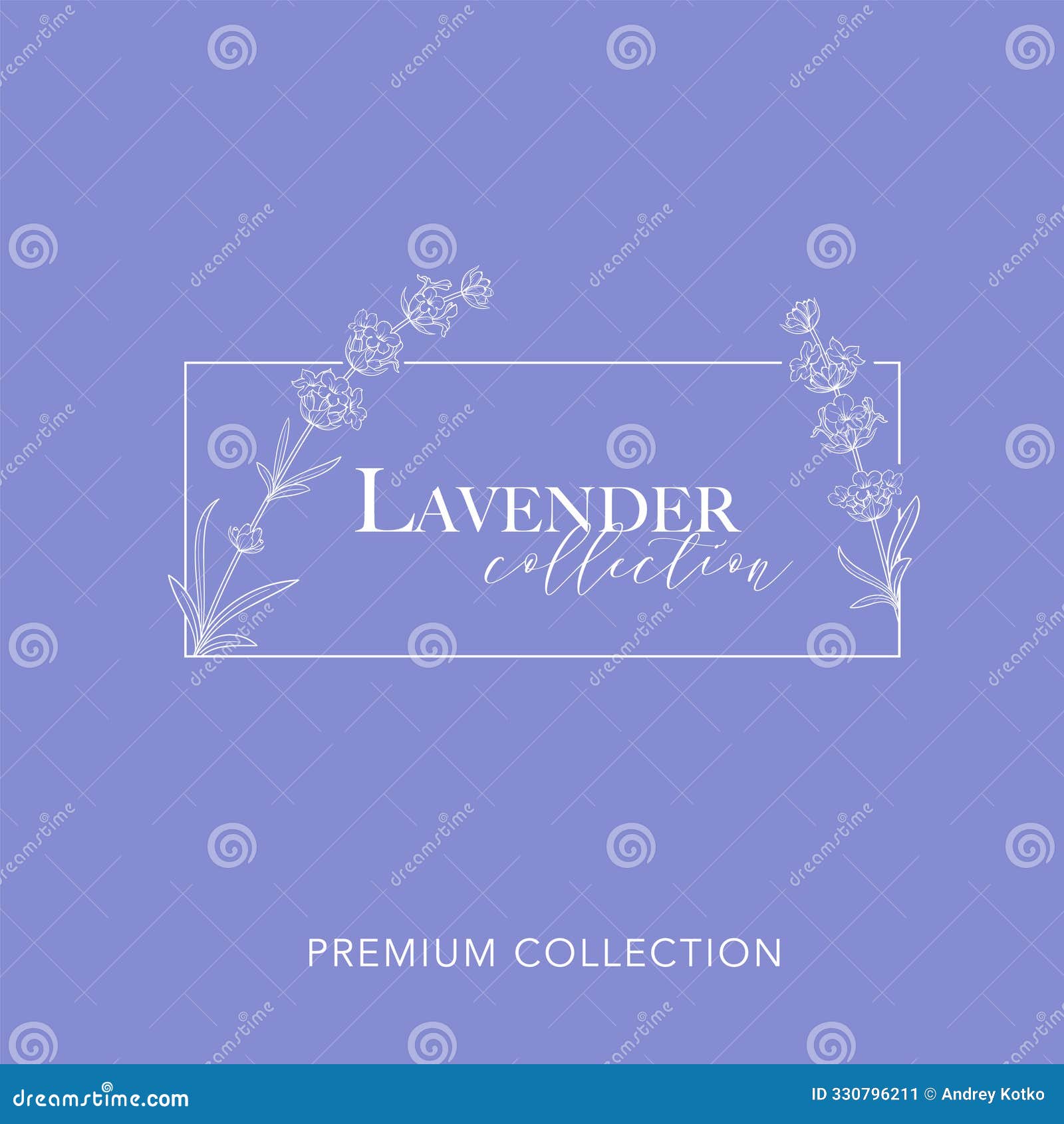 Lavender Flower Vector Logo. Floral Design Label Stock Illustration ...