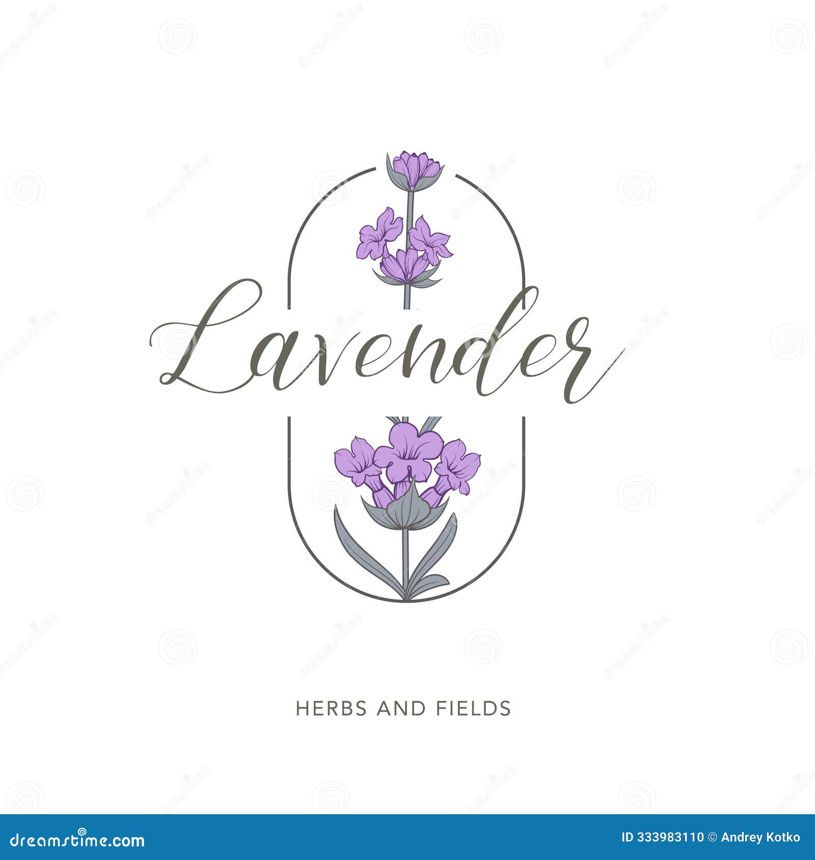 Lavender Flower Vector Logo. Floral Design Label Stock Vector ...