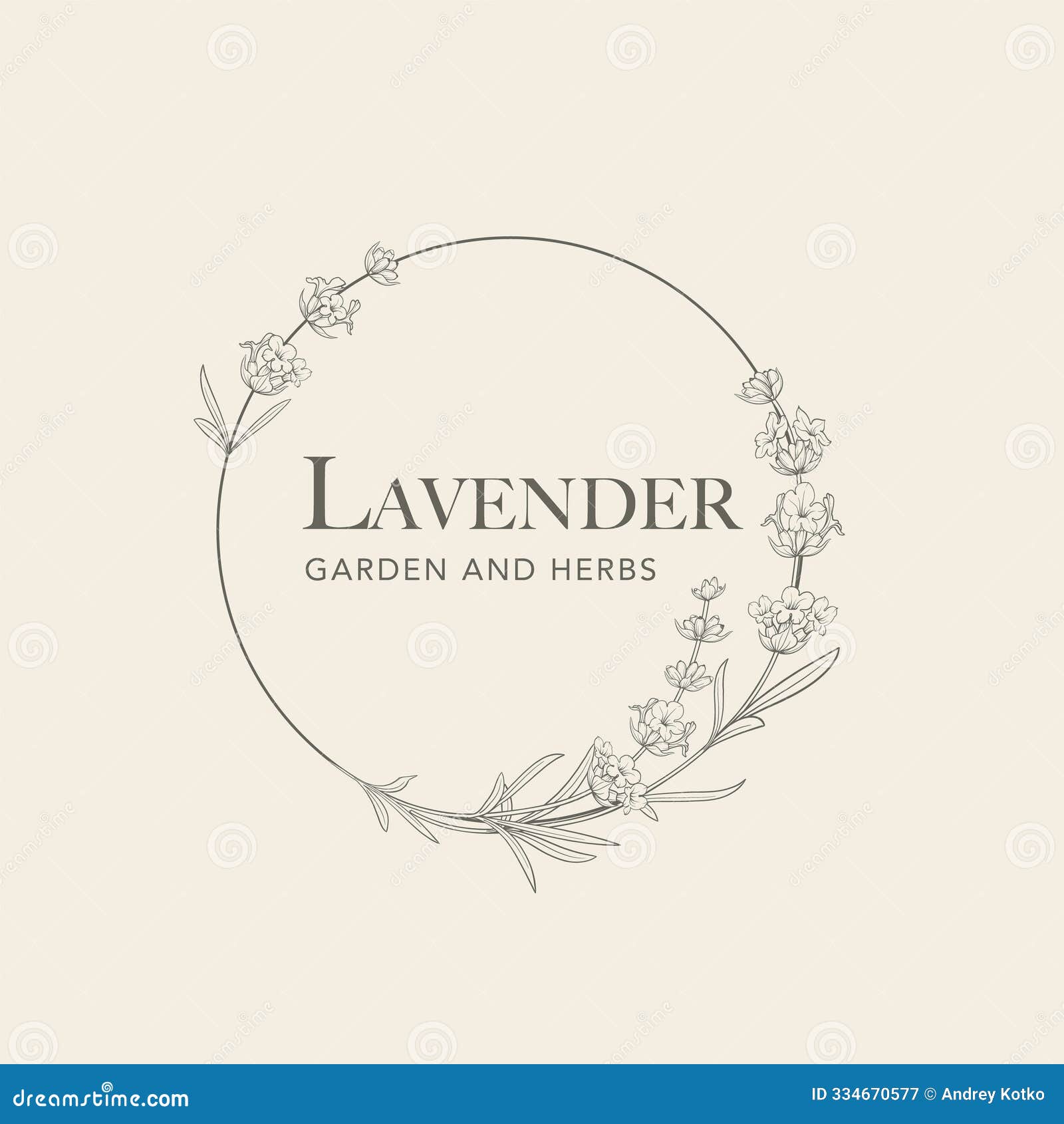 Lavender Flower Vector Logo. Floral Design Label Stock Vector ...