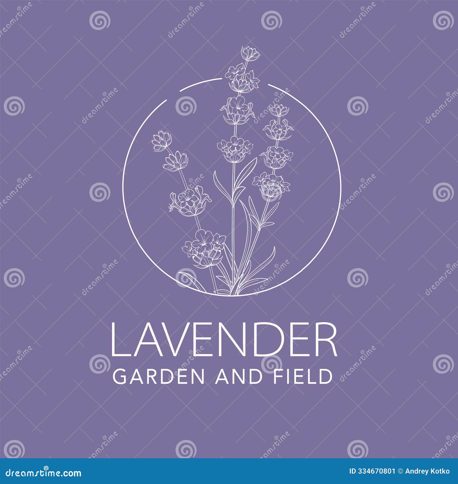 Lavender Flower Vector Logo. Floral Design Label Stock Vector ...