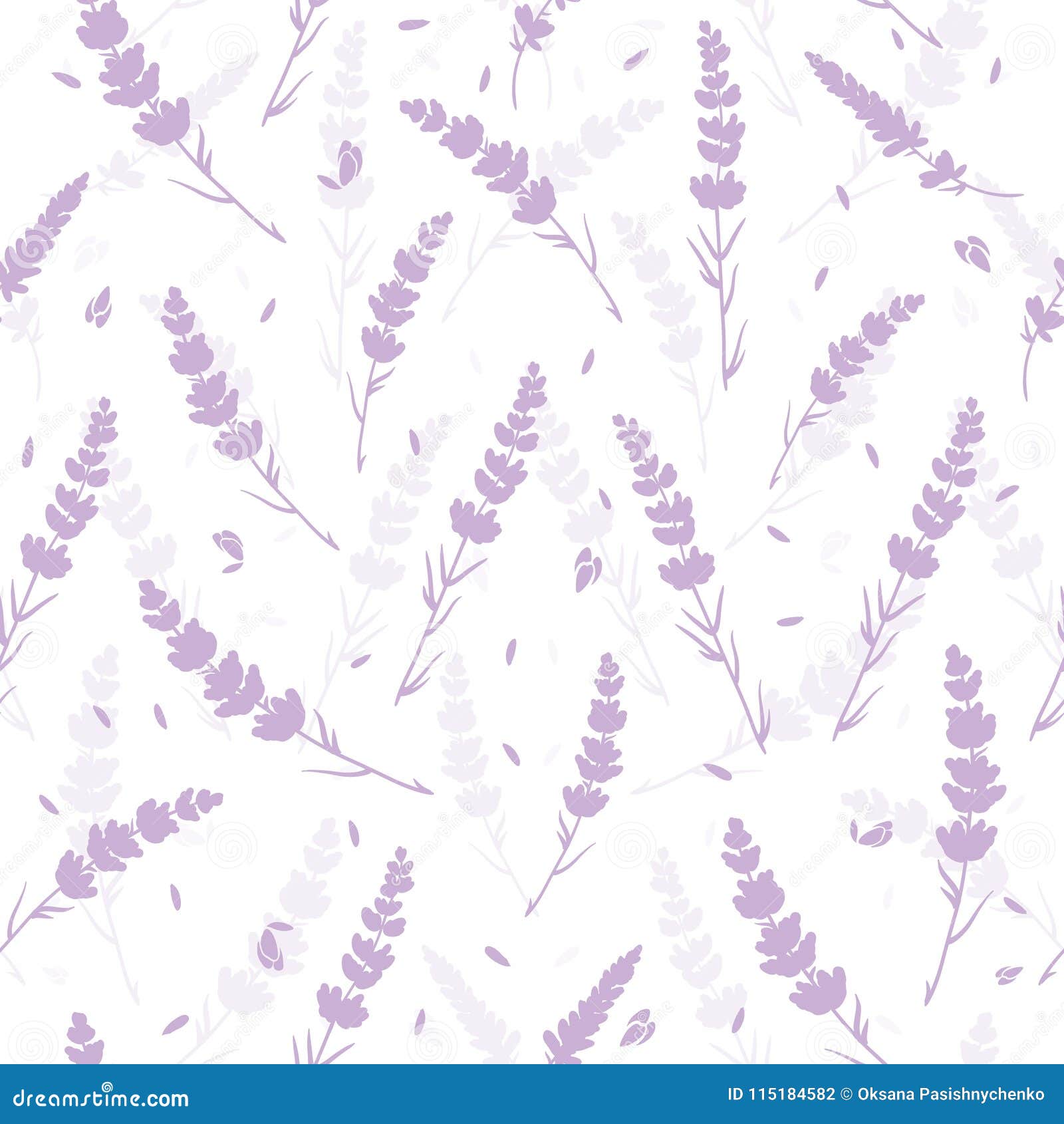Lavender Flowers Light Purple Repeat Pattern. Stock Vector ...